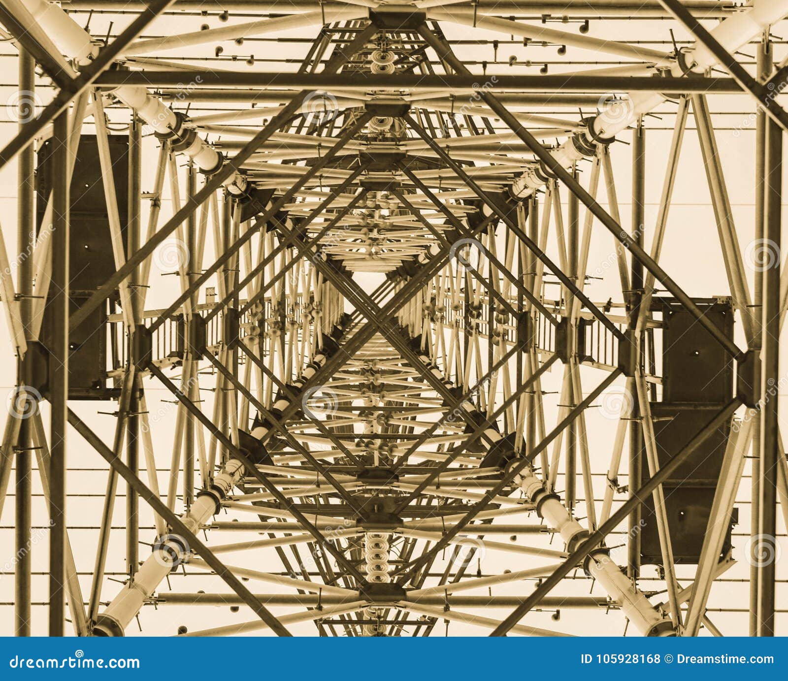 An Electrical Pylon Viewed from Underneath Stock Photo - Image of shape ...