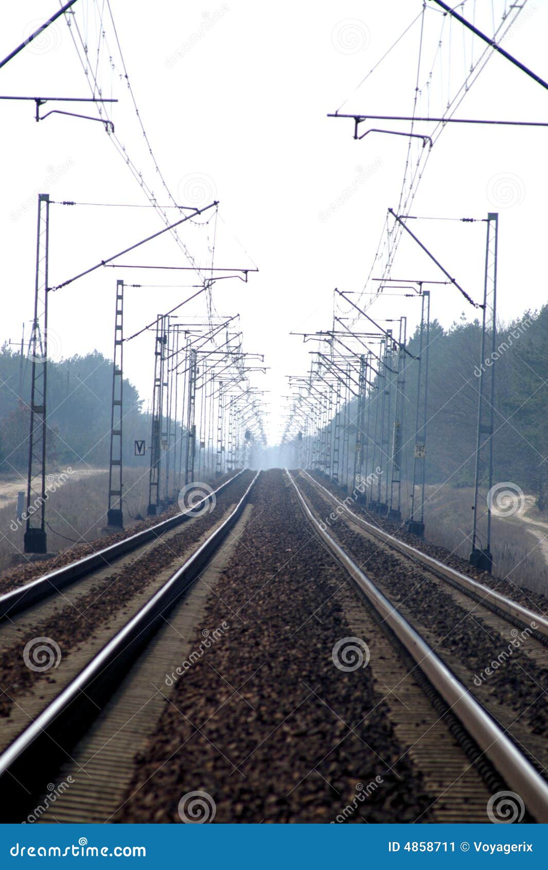 Electrical Rail Road Tracks Stock Image - Image of railway, travel: 4858711