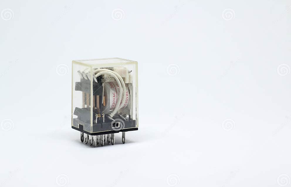 Electrical Relay on White Background. Stock Photo - Image of case ...