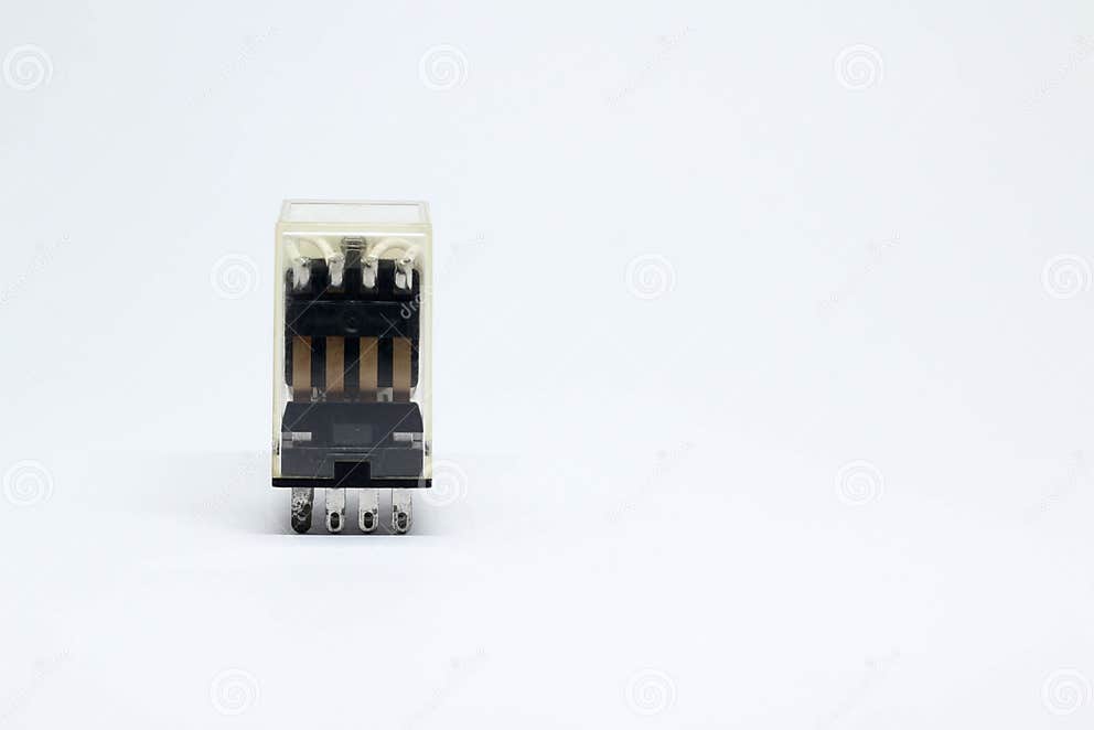 Electrical Relay on White Background. Stock Photo - Image of bobbin ...