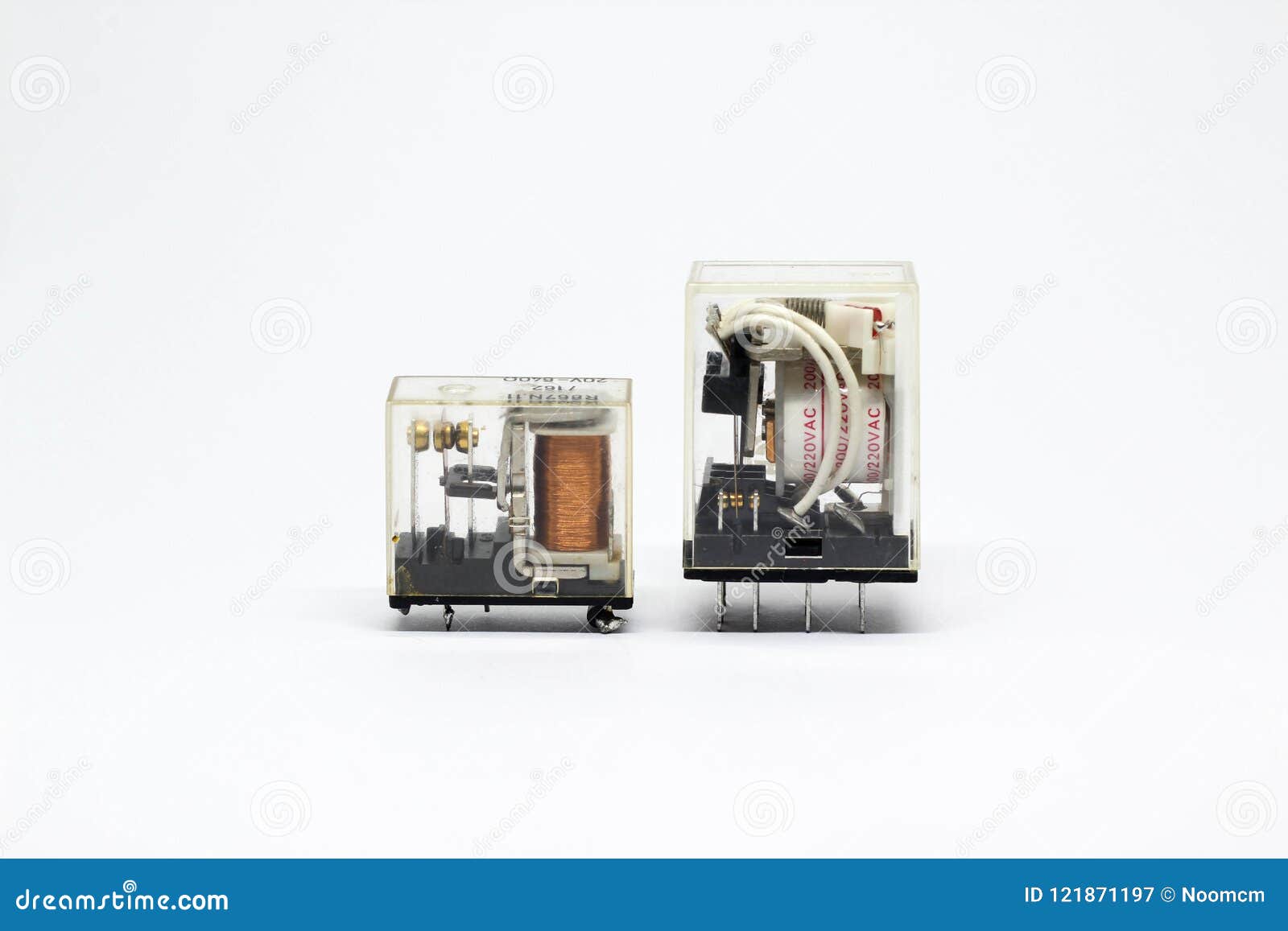 Electrical Relay on White Background. Stock Image - Image of ...