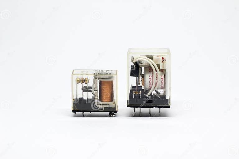 Electrical Relay on White Background. Stock Image - Image of ...