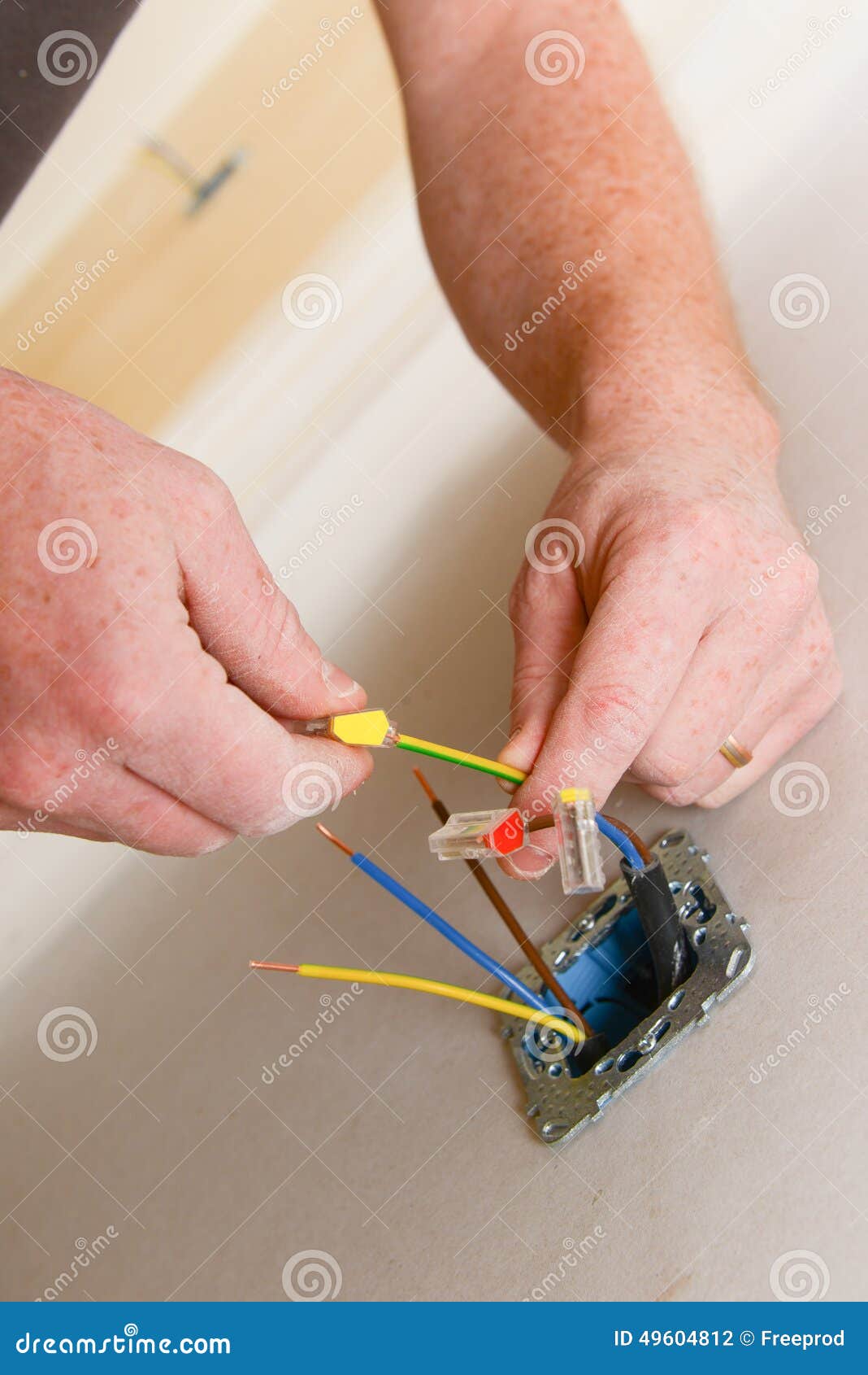 Electrical Renovation Work, Bury A Pvc Pipe In The Wall Stock Photo ...