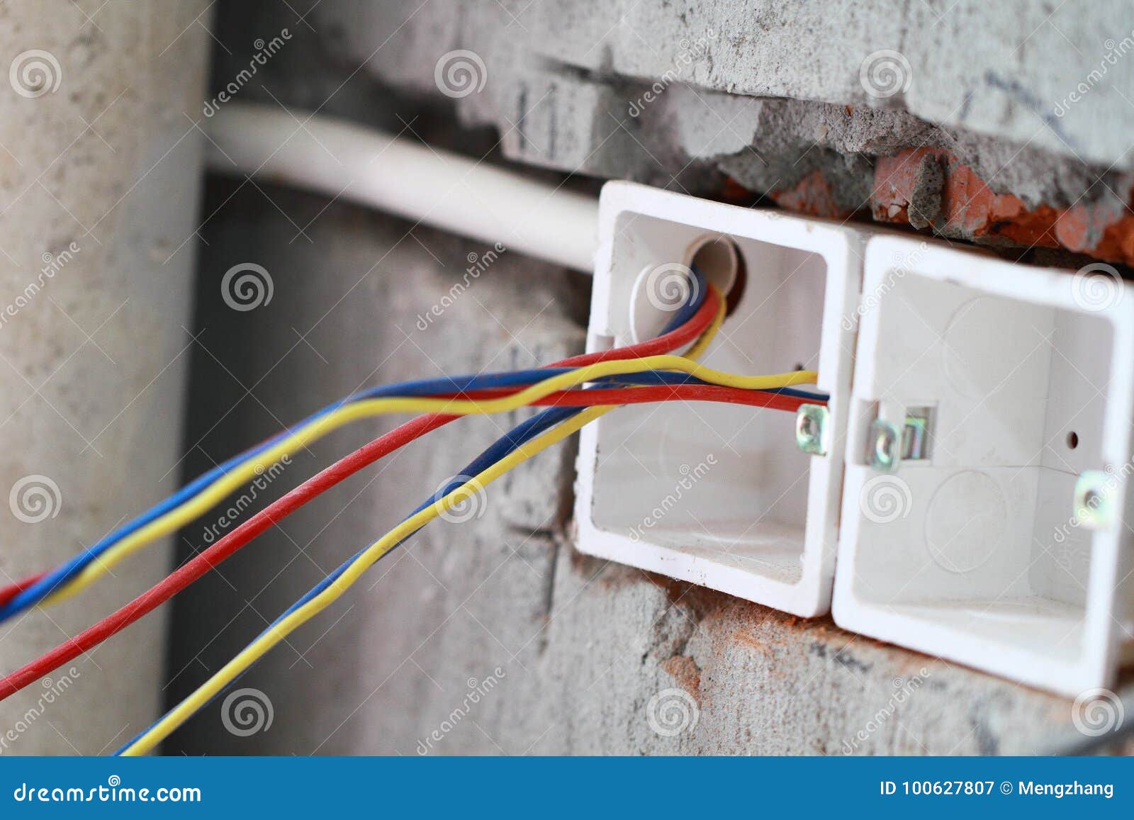 Electrical renovation work stock image. Image of control - 100627807