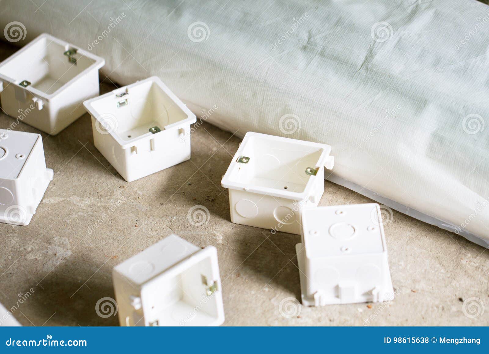 Electrical Renovation Work, Many Electrical Box Stock Photo - Image of ...