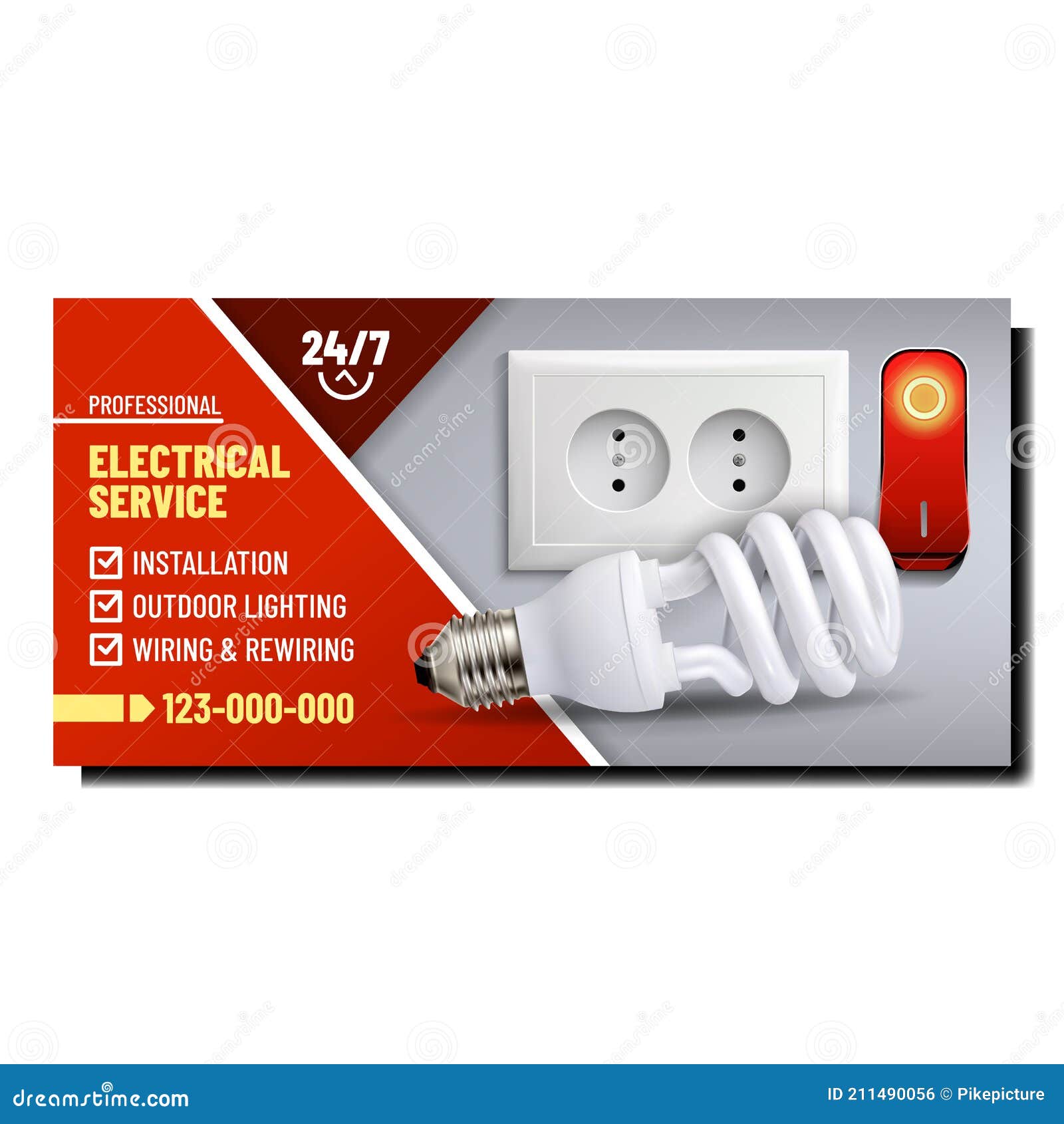 Electrical Repair Service Promotion Poster Vector Stock Vector ...