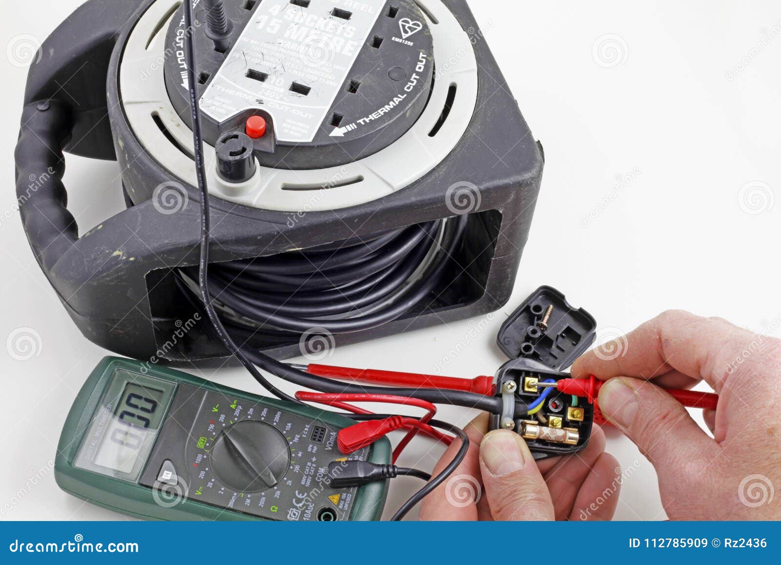 Electrical repairs to plug stock image. Image of house - 112785909