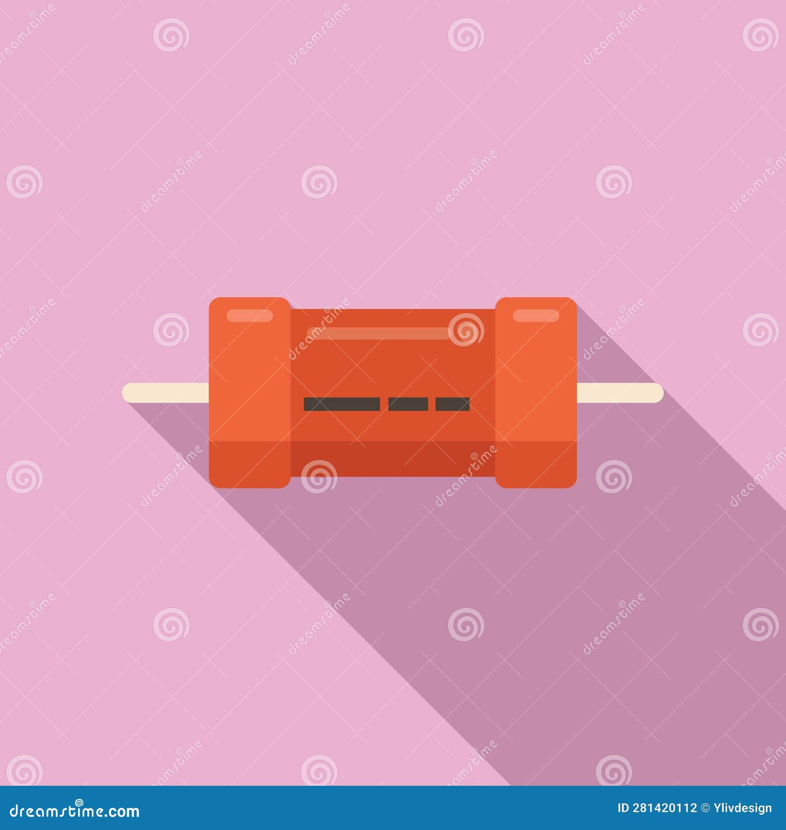 Electrical Resistor Symbol Isolated Vector. Thru-hole Metal Film ...