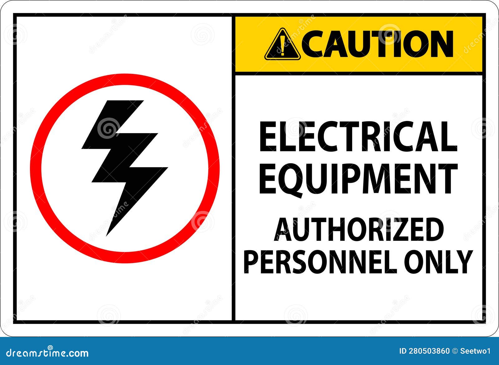 Electrical Safety Sign Caution, Electrical Equipment Authorized ...