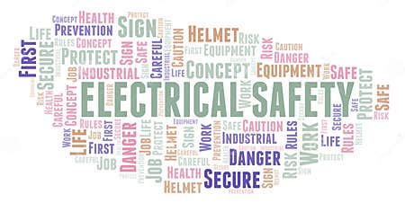 Electrical Safety Word Cloud. Stock Illustration - Illustration of ...