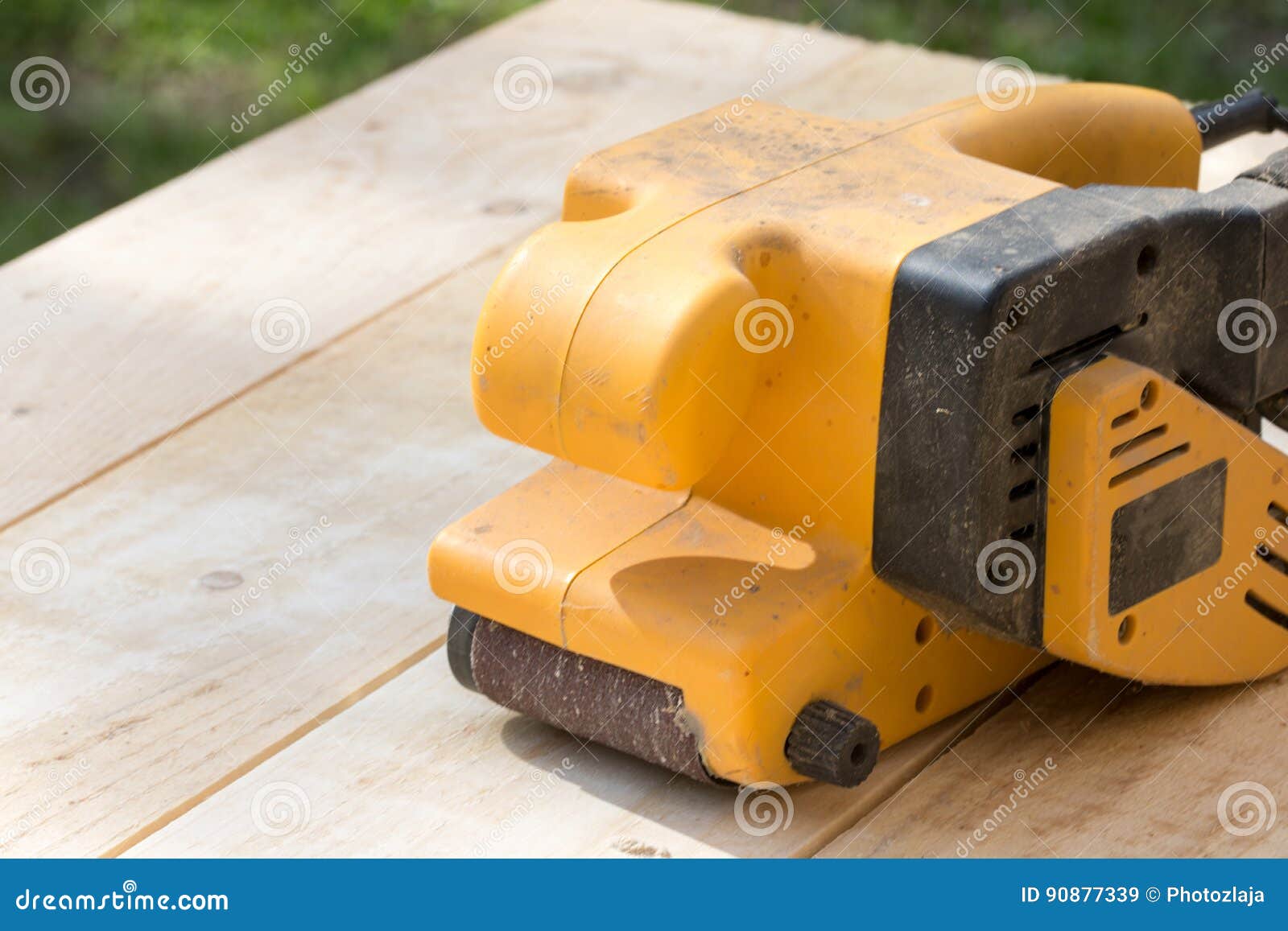 Electrical Sandpaper Wooden Board Blurred Background Stock Photos ...