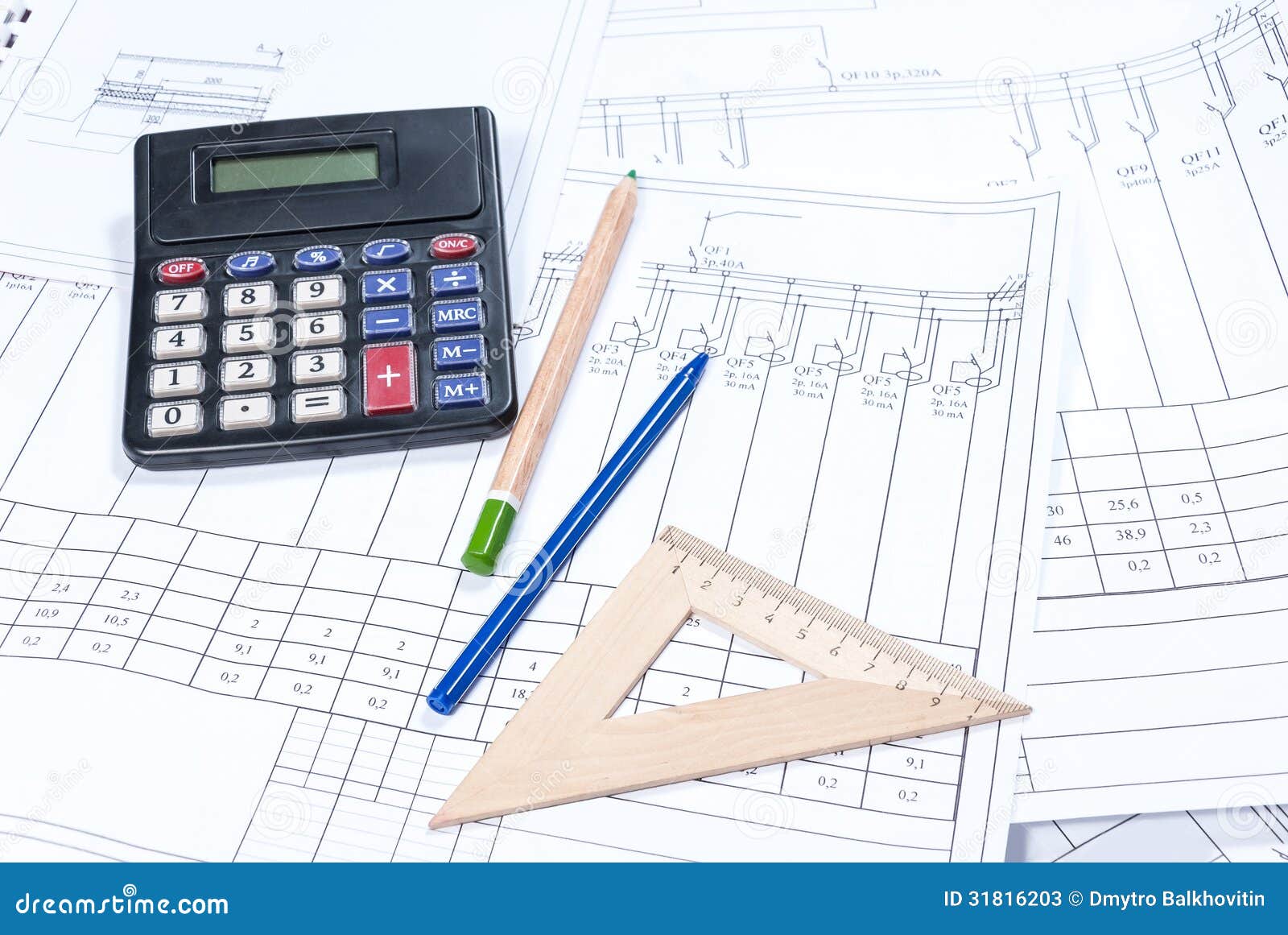 Calculator Drawing Electric Pencil Stock Photos - Free & Royalty-Free ...