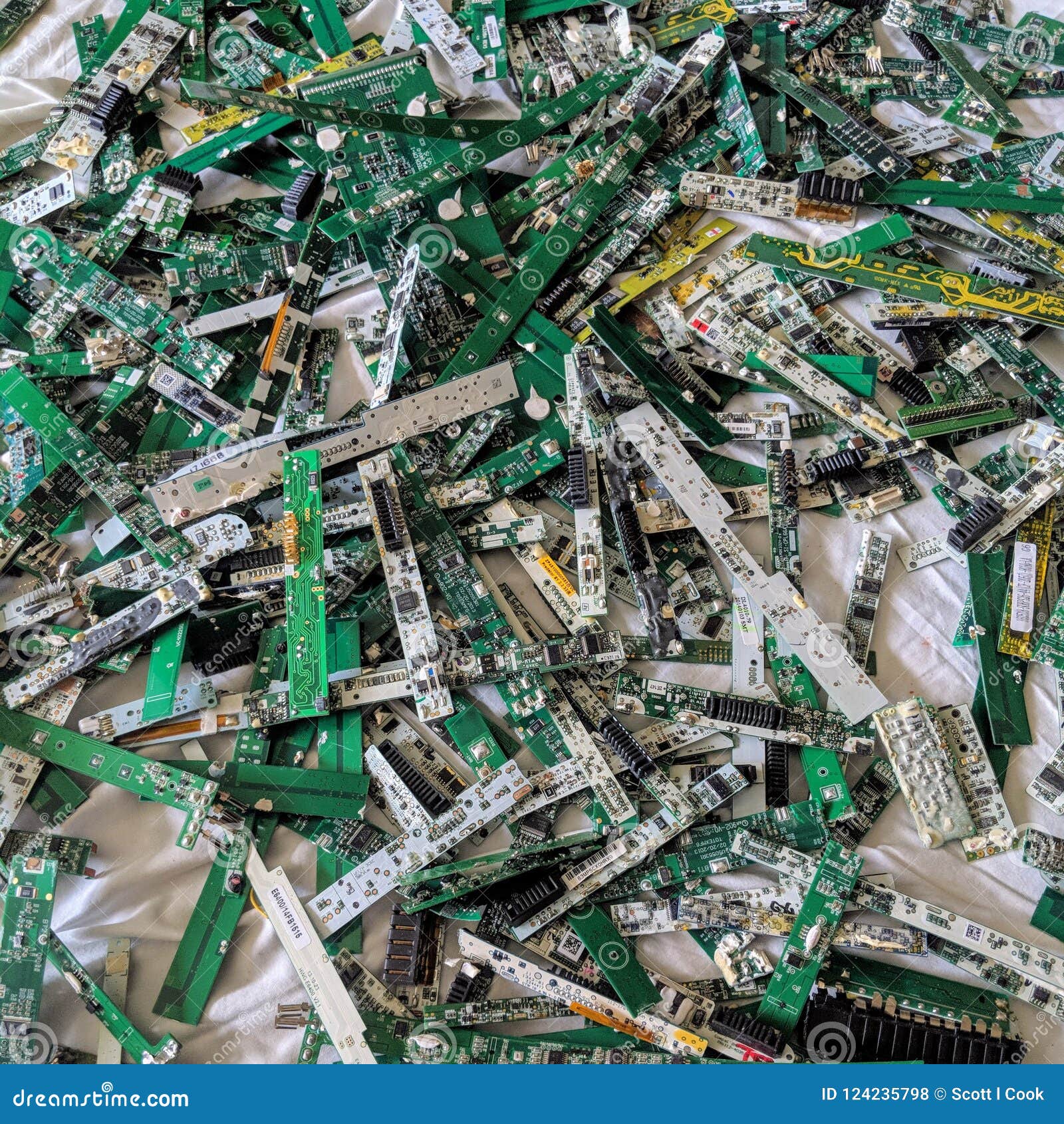 Electronics Scrap Circuits Power Green Digital Stock Photo - Image of ...