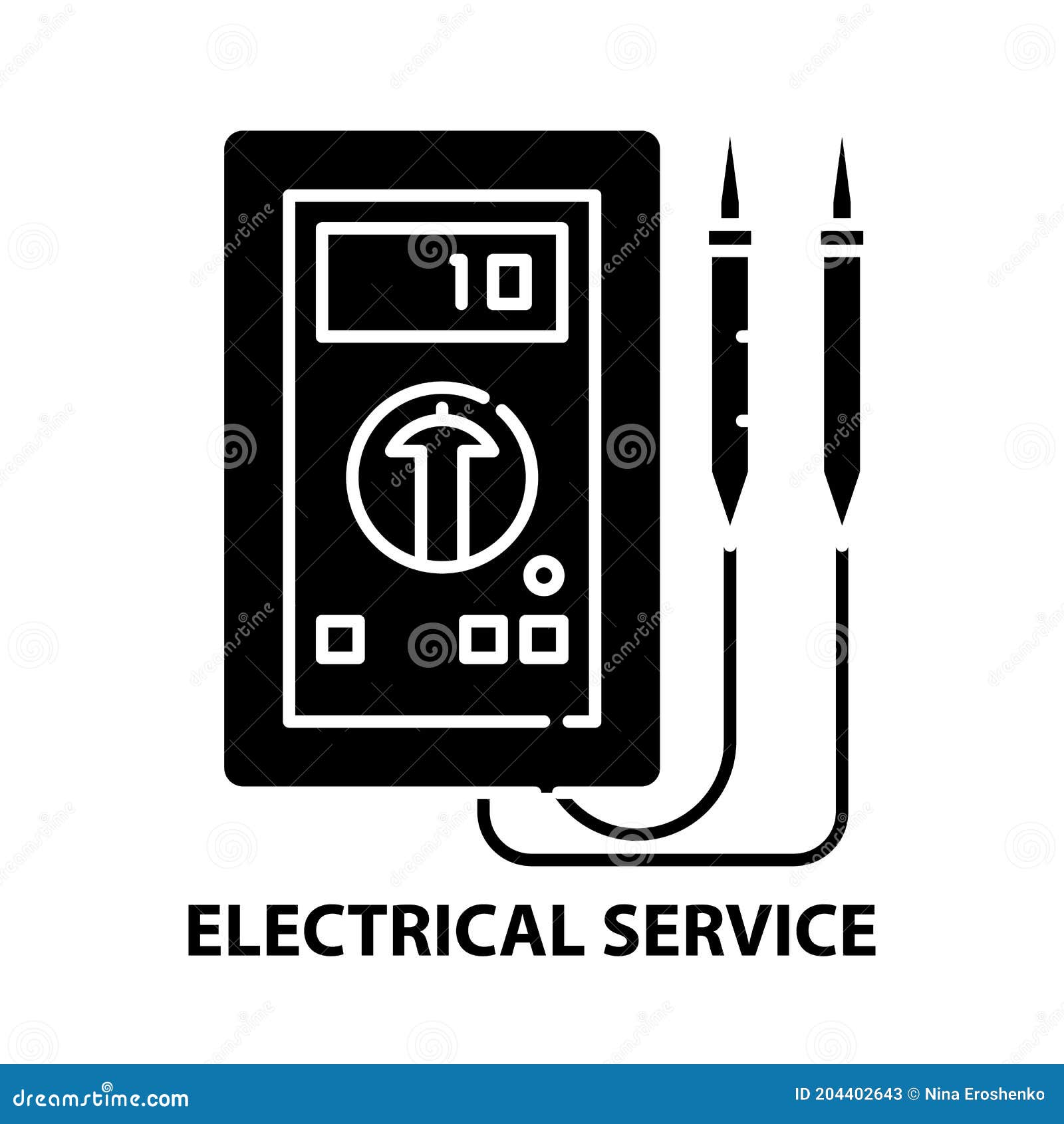 Electrical Service Symbol Icon, Black Vector Sign with Editable Strokes ...