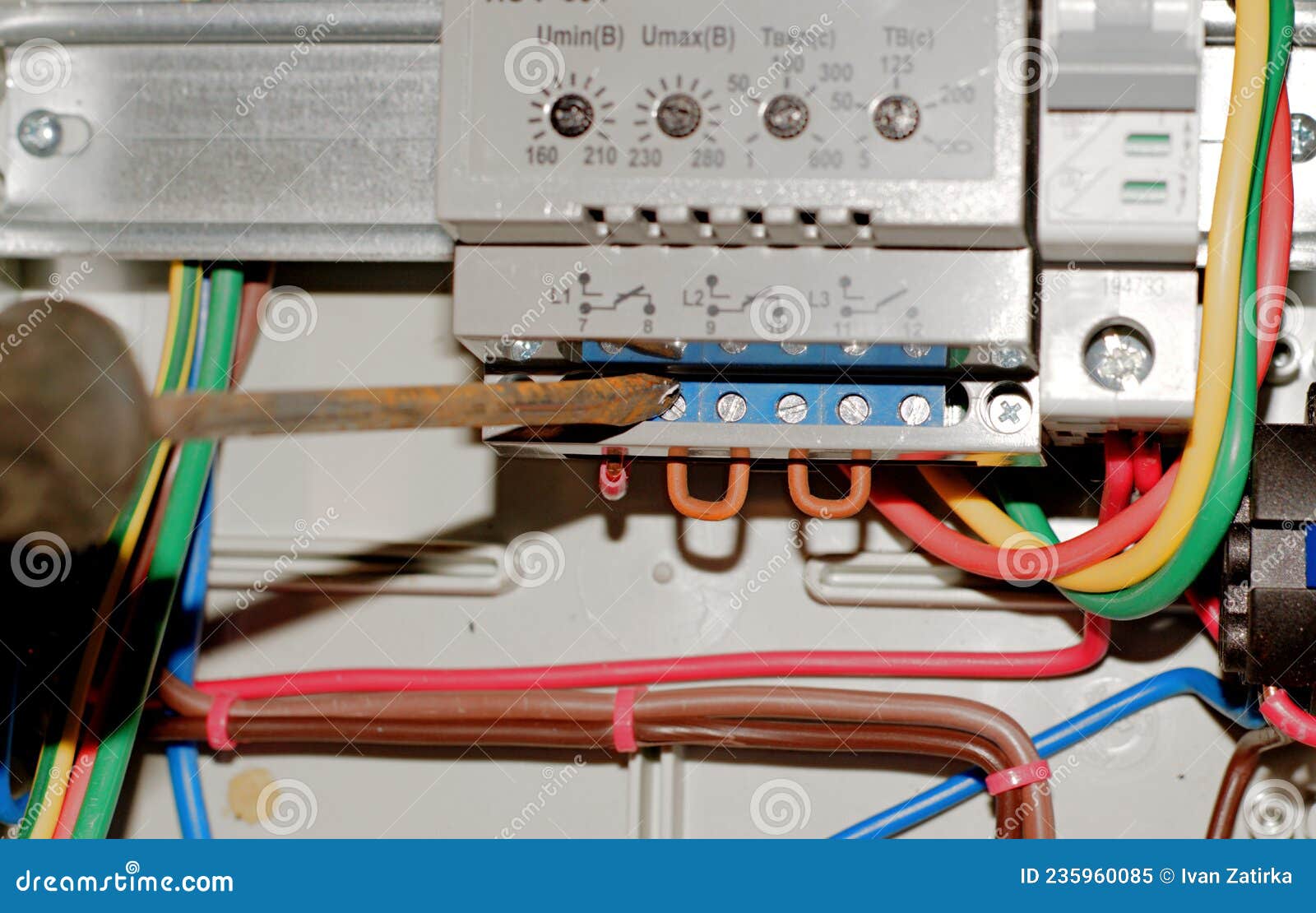 Electrical Shield and Copper Cable for Power Connection. Stock Image ...