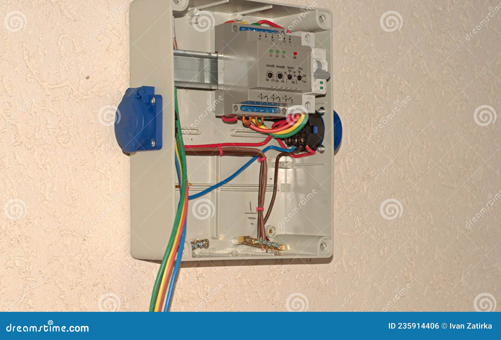 Electrical Shield and Copper Cable for Power Connection. Stock Photo ...