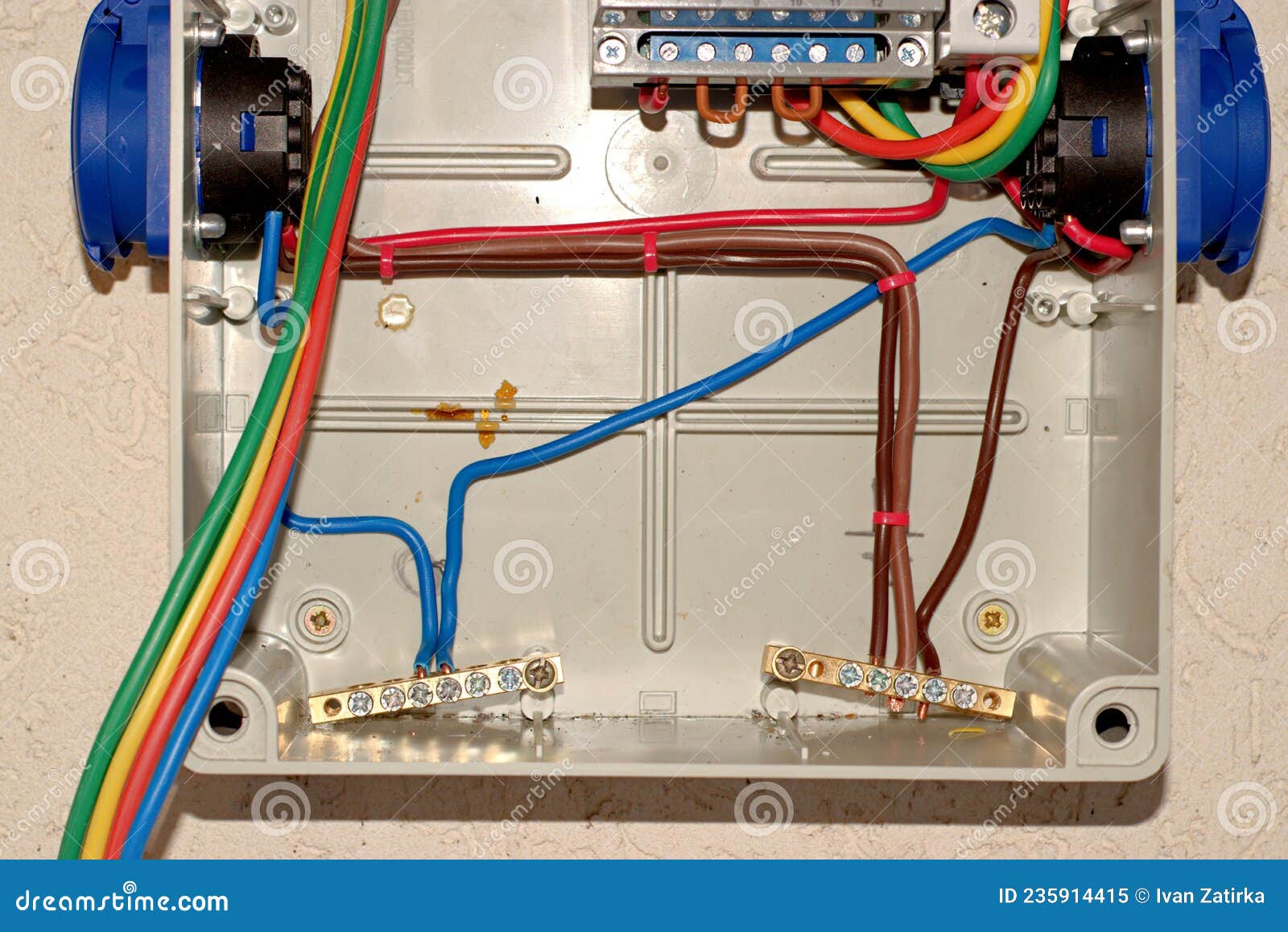 Electrical Shield and Copper Cable for Power Connection. Stock Image ...