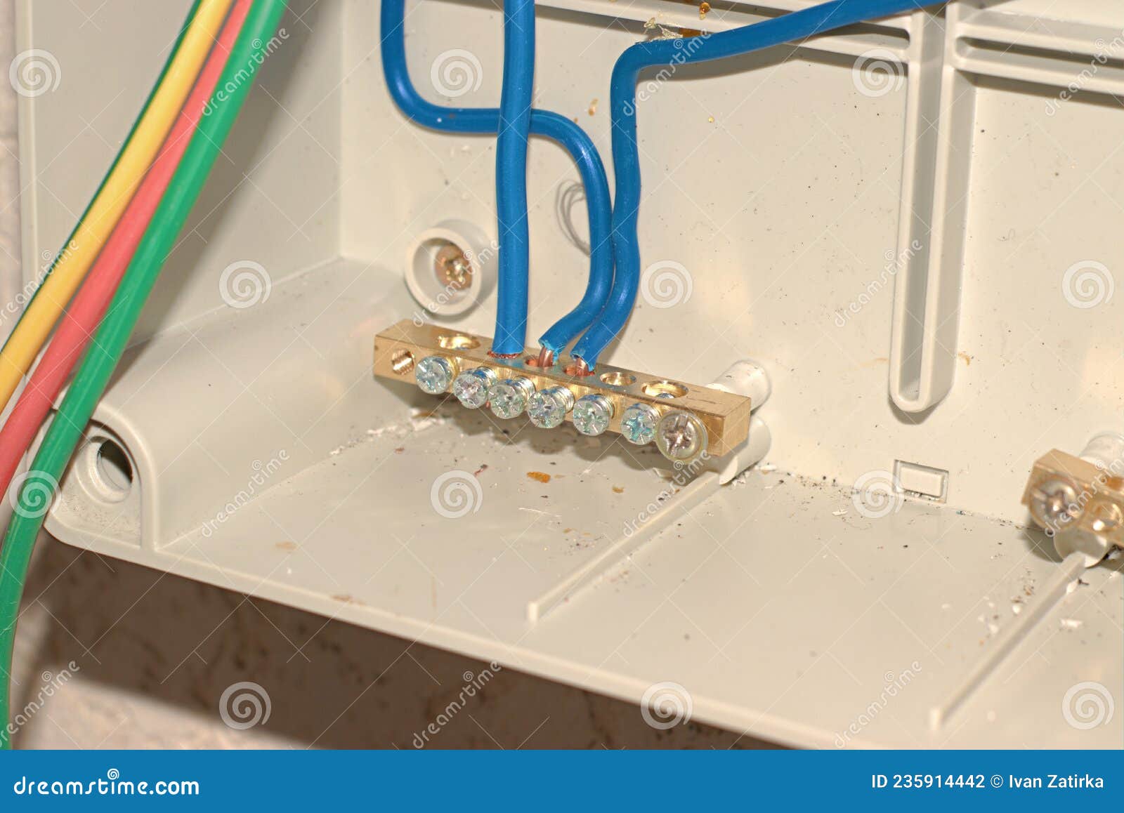 Electrical Shield and Copper Cable for Power Connection. Stock Photo ...