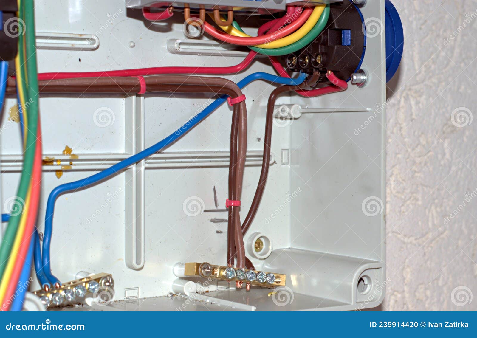 Electrical Shield and Copper Cable for Power Connection. Stock Photo ...