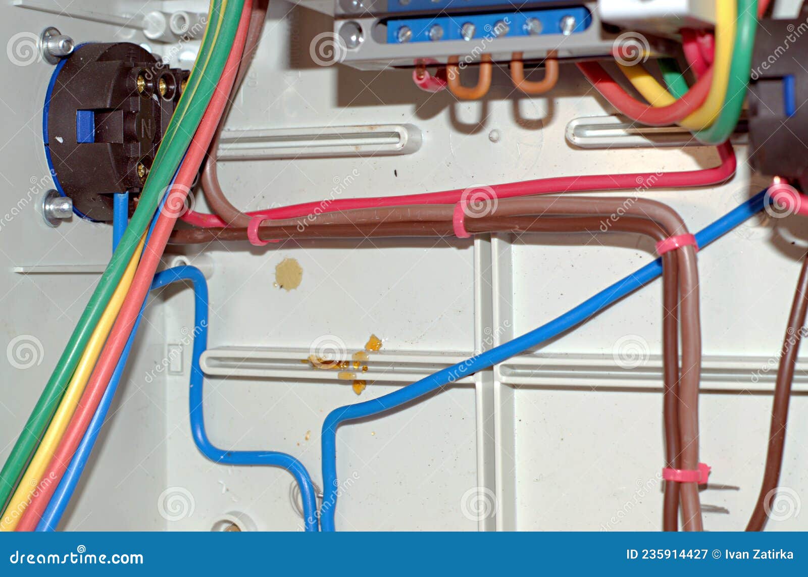 Electrical Shield and Copper Cable for Power Connection. Stock Image ...