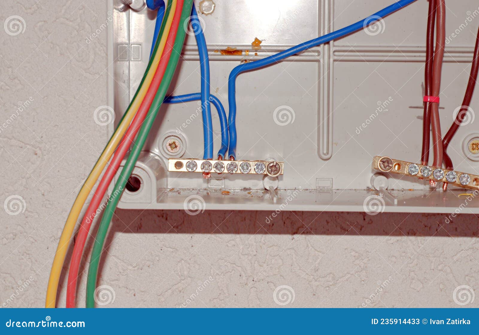 Electrical Shield and Copper Cable for Power Connection. Stock Image ...