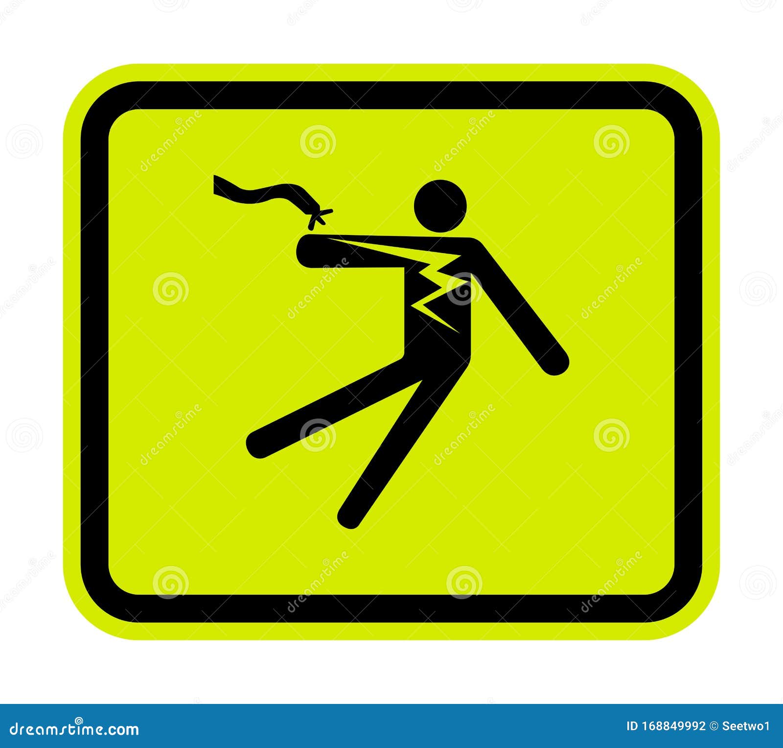 Electrical Shock Electrocution Symbol Sign Isolate on White Background ...