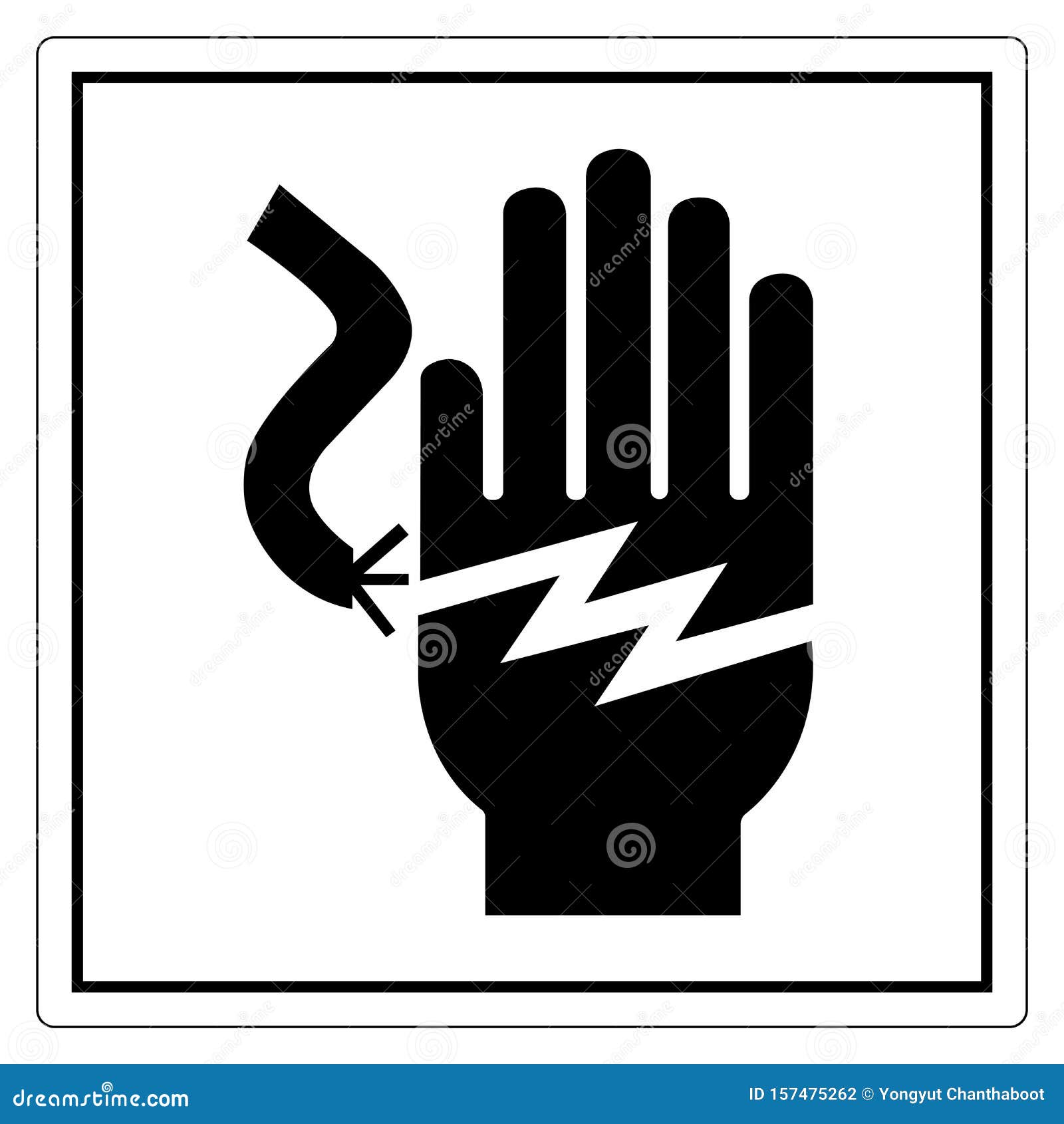 Electrical Shock Electrocution Symbol Sign, Vector Illustration ...