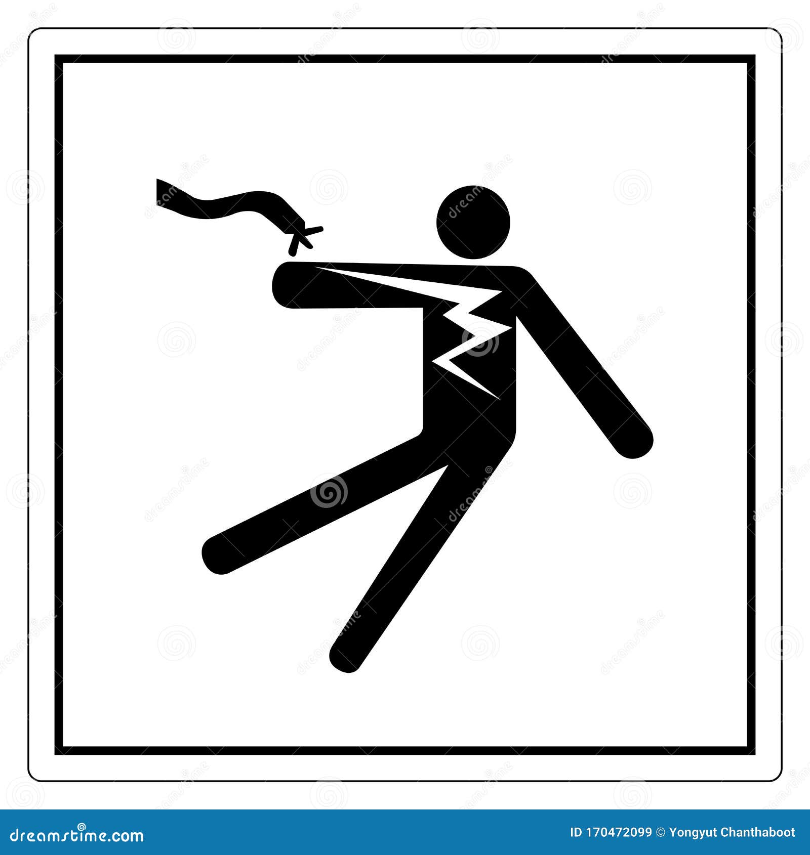 Electrical Shock Electrocution Symbol Sign, Vector Illustration ...