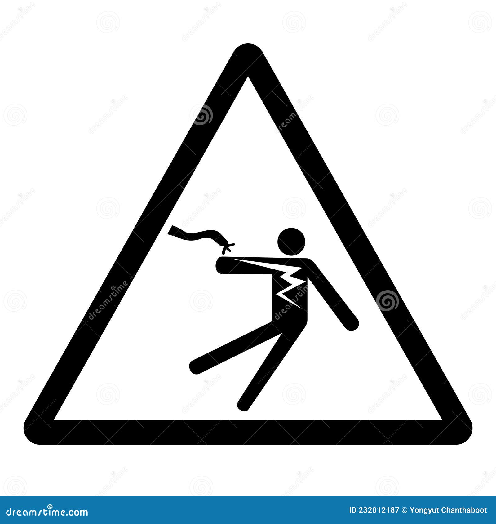 Electrical Shock Electrocution Symbol Sign, Vector Illustration ...