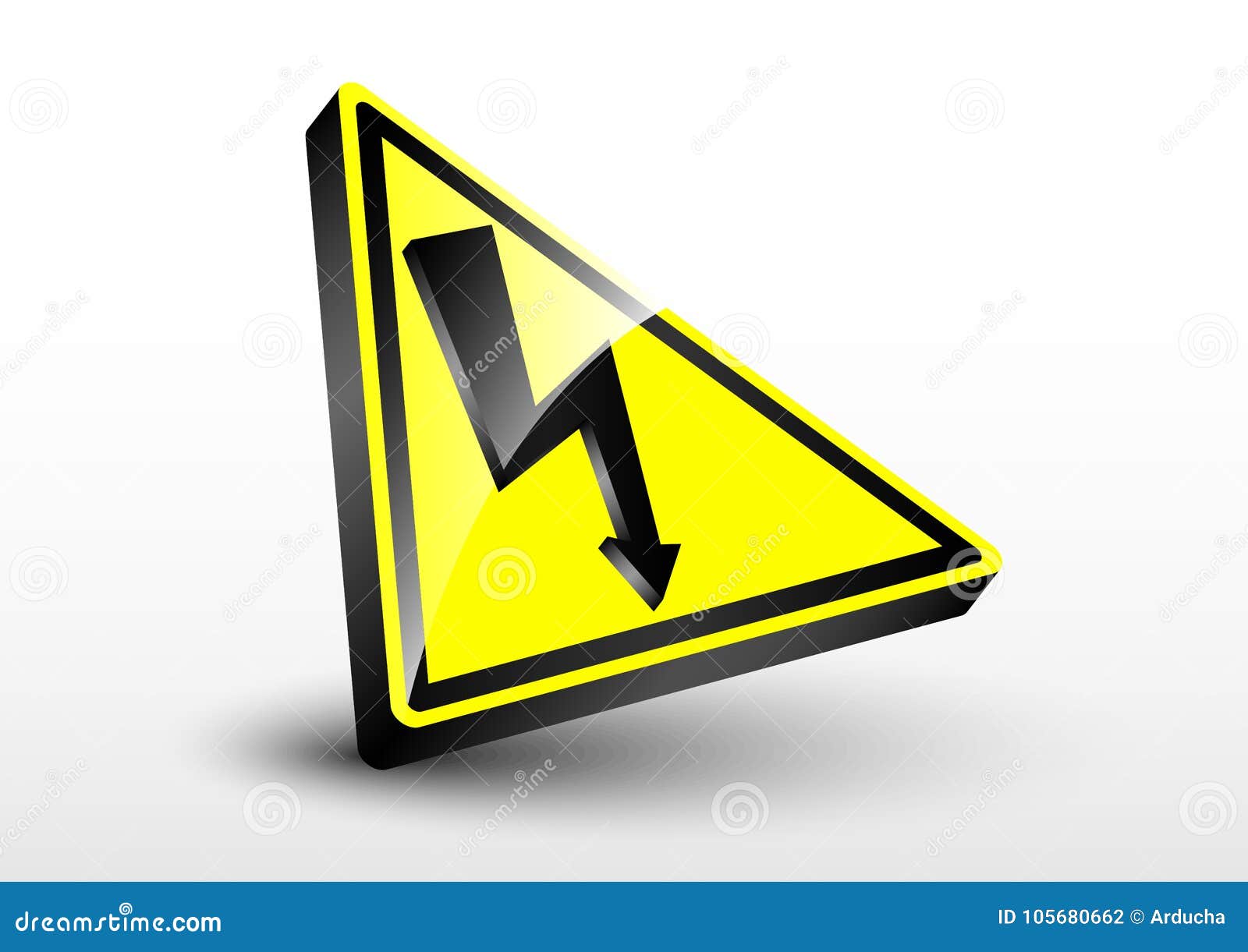 Electrical Shock Warning Symbol with 3d Glass Effect Stock Vector ...