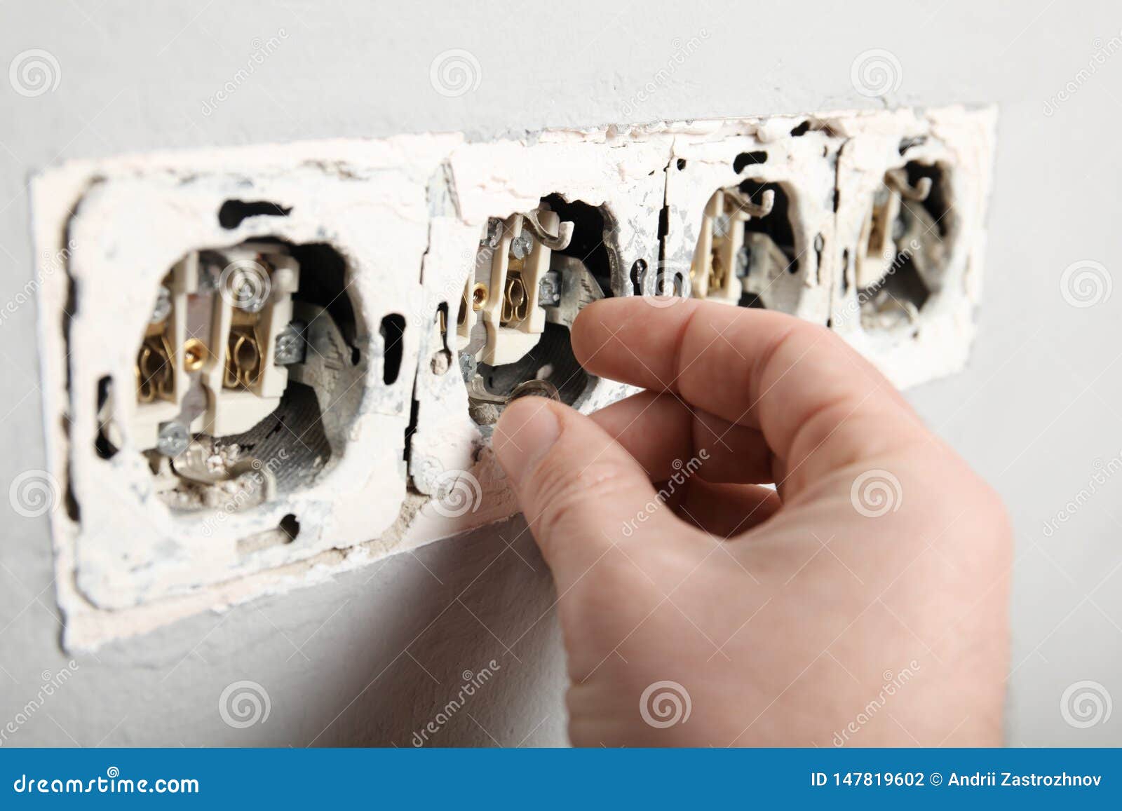 Electrical Short Circuit, Dangerous Use of Electricity. Damaged Socket ...