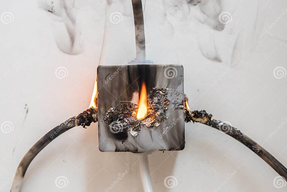 Electrical Short Circuit. Failure Caused by Burning Wire Cable and ...