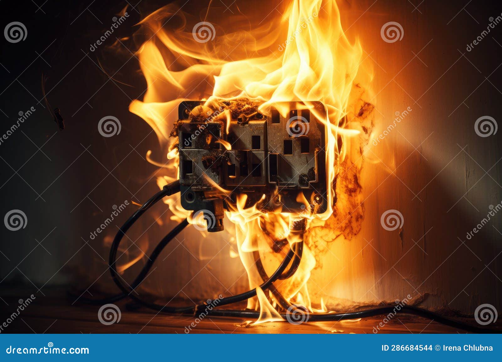 Electrical Short Circuit. Failure Caused by Burning Wire and Socket ...