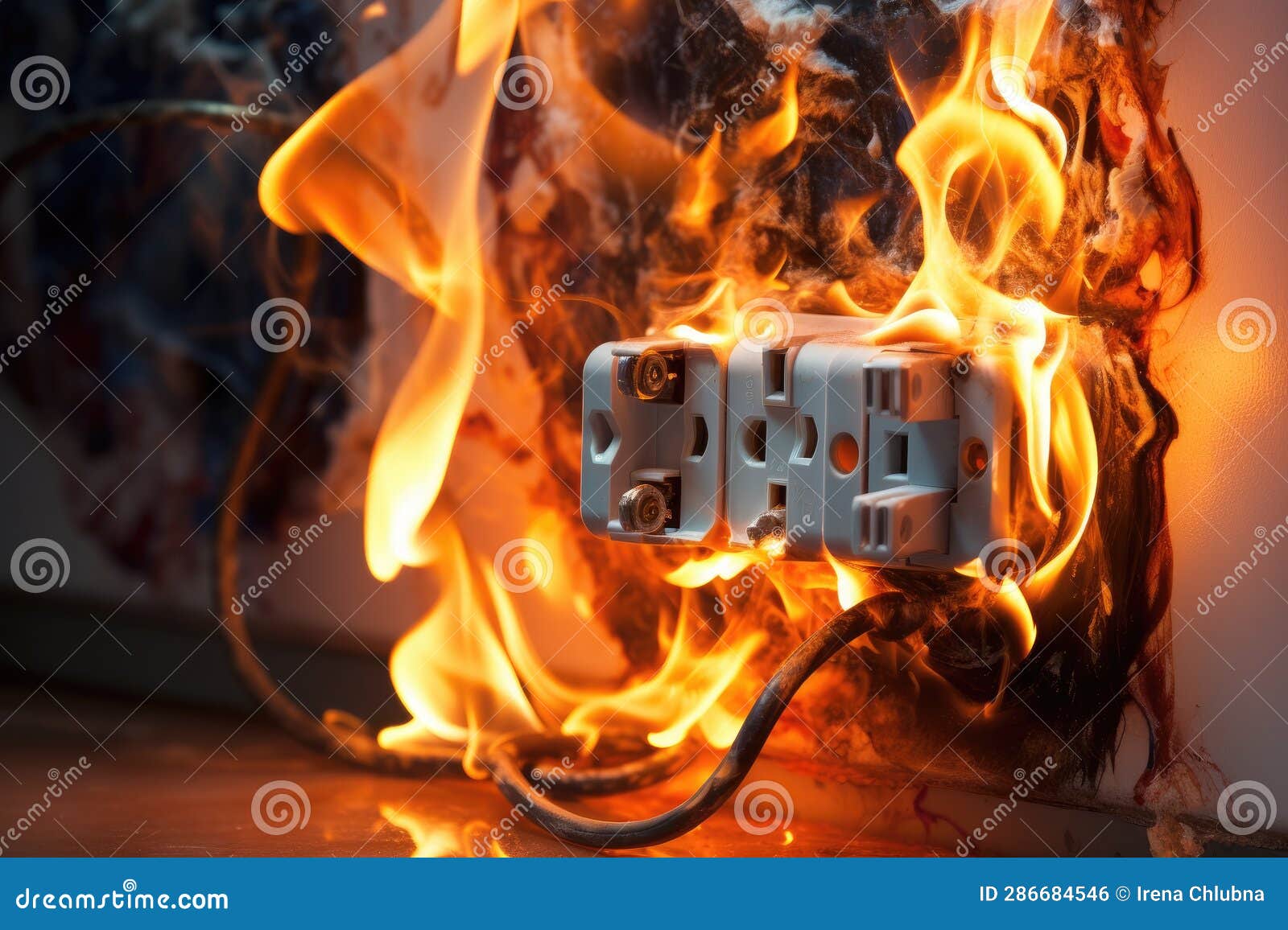 Electrical Short Circuit. Failure Caused by Burning Wire and Socket ...