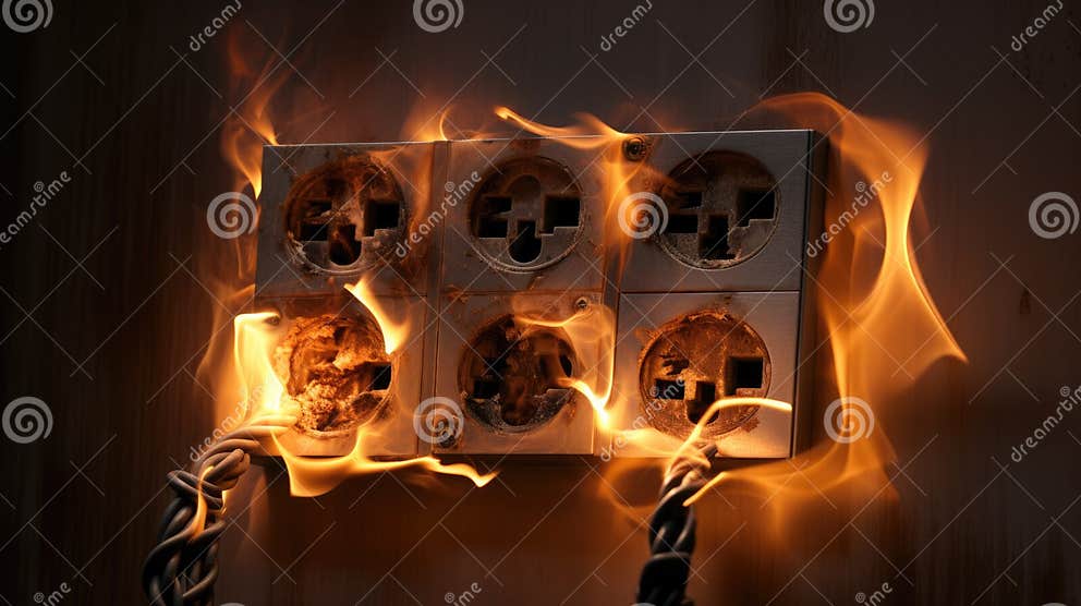 Electrical Short Circuit. Failure Caused by Burning Wire and Socket ...