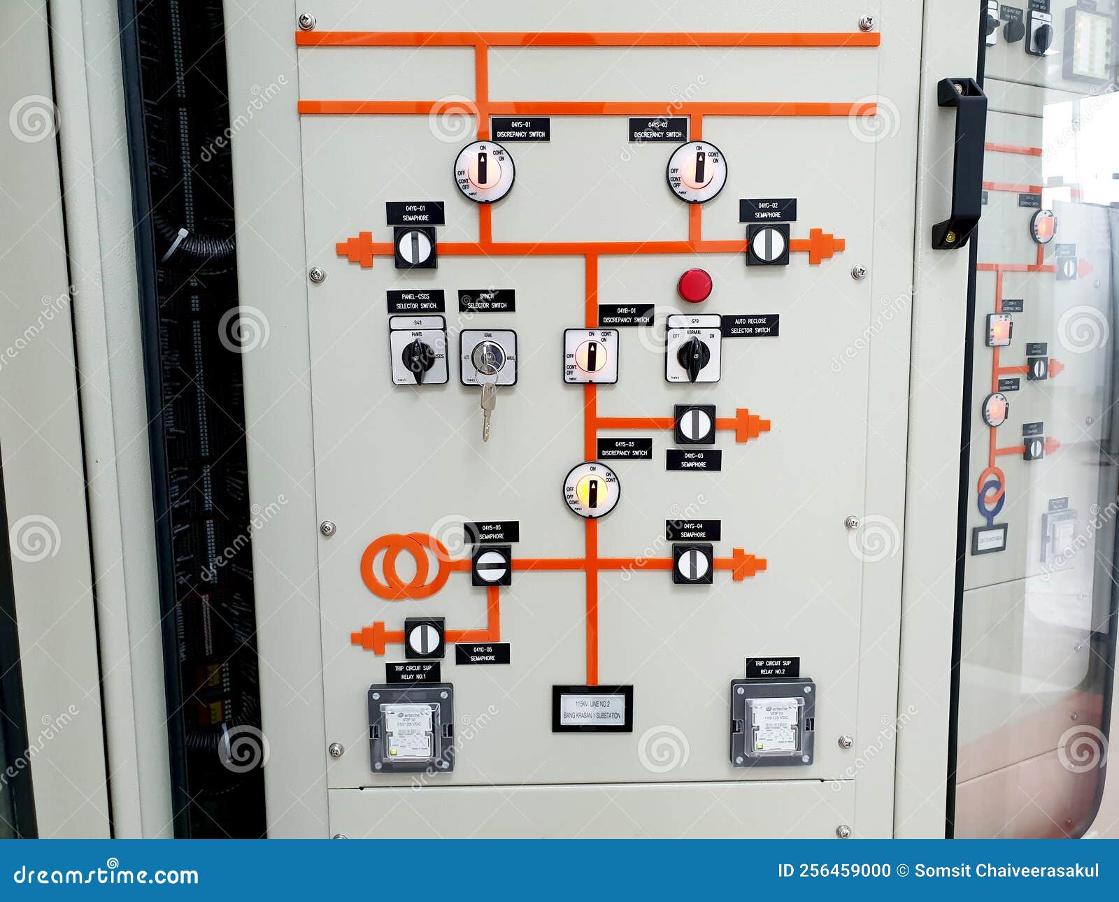Incoming Line, Double Bus, Single Circuit Breaker on Mimic Panel Stock ... Incoming Line, Double Bus, Single Circuit Breaker on Mimic Panel Stock ...
