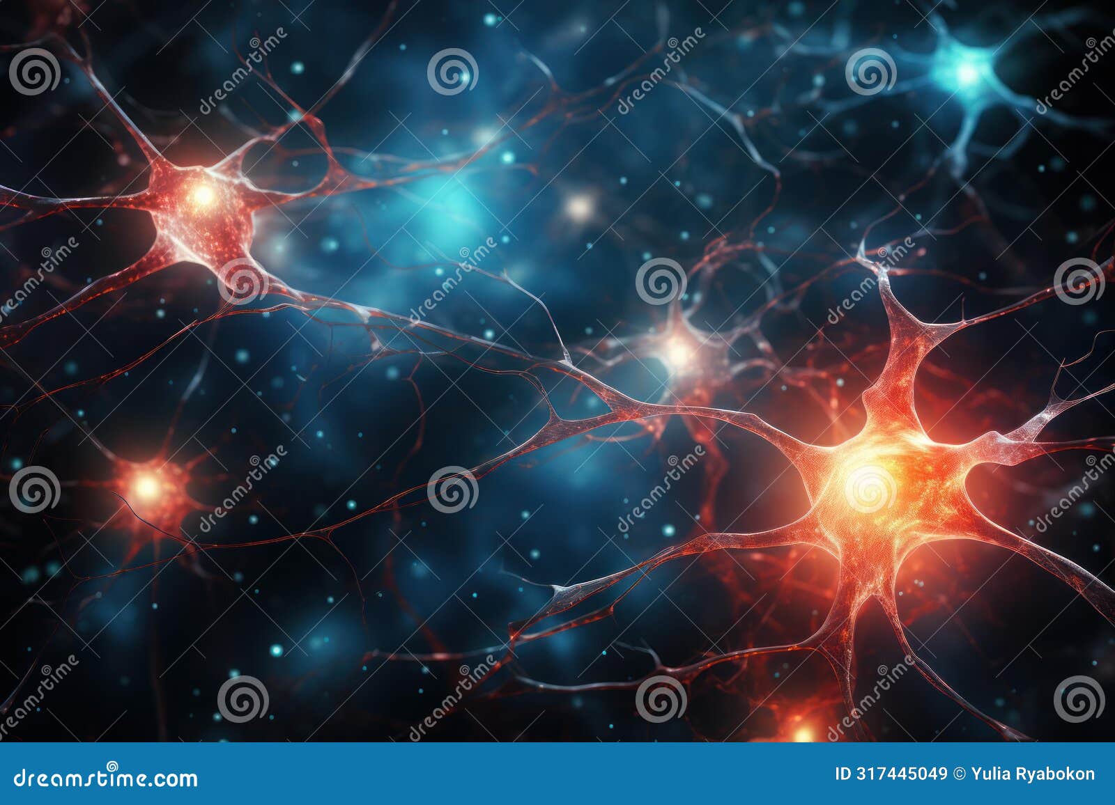 Single Neuron Nervous System On White. 3D Illustration | CartoonDealer ...