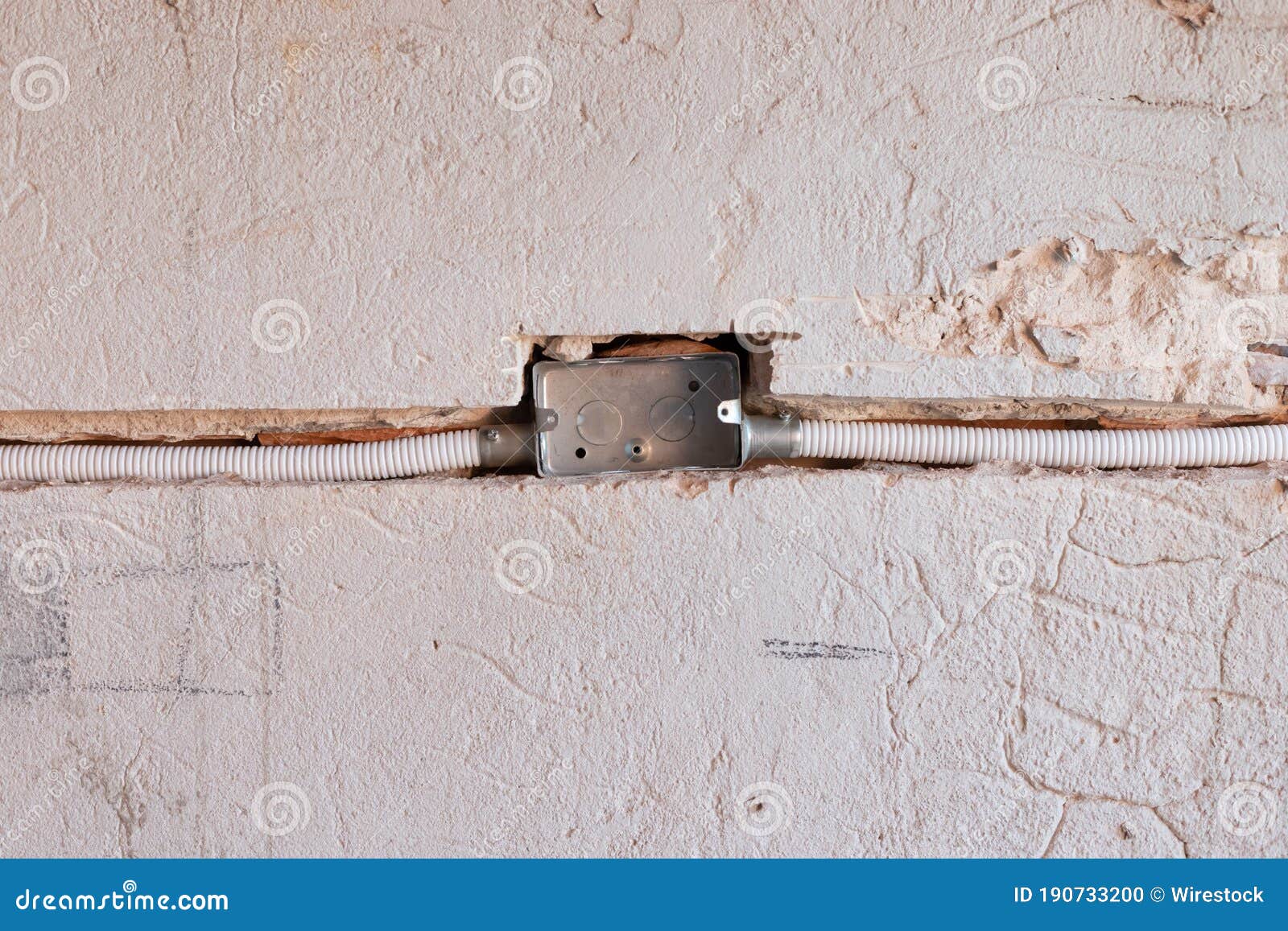 Electrical Socket Arrangement through a Concrete Wall in a Construction ...