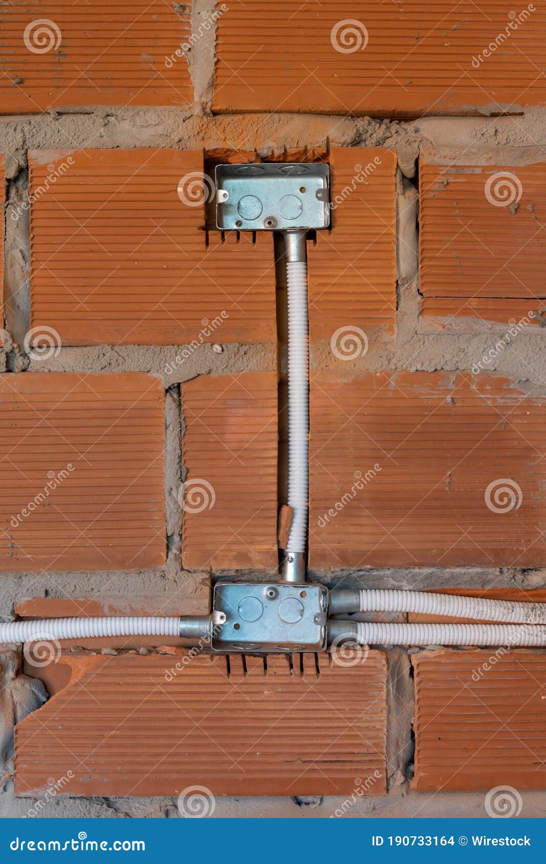 Electrical Socket Arrangement on a Wall in a Construction Site Stock ...