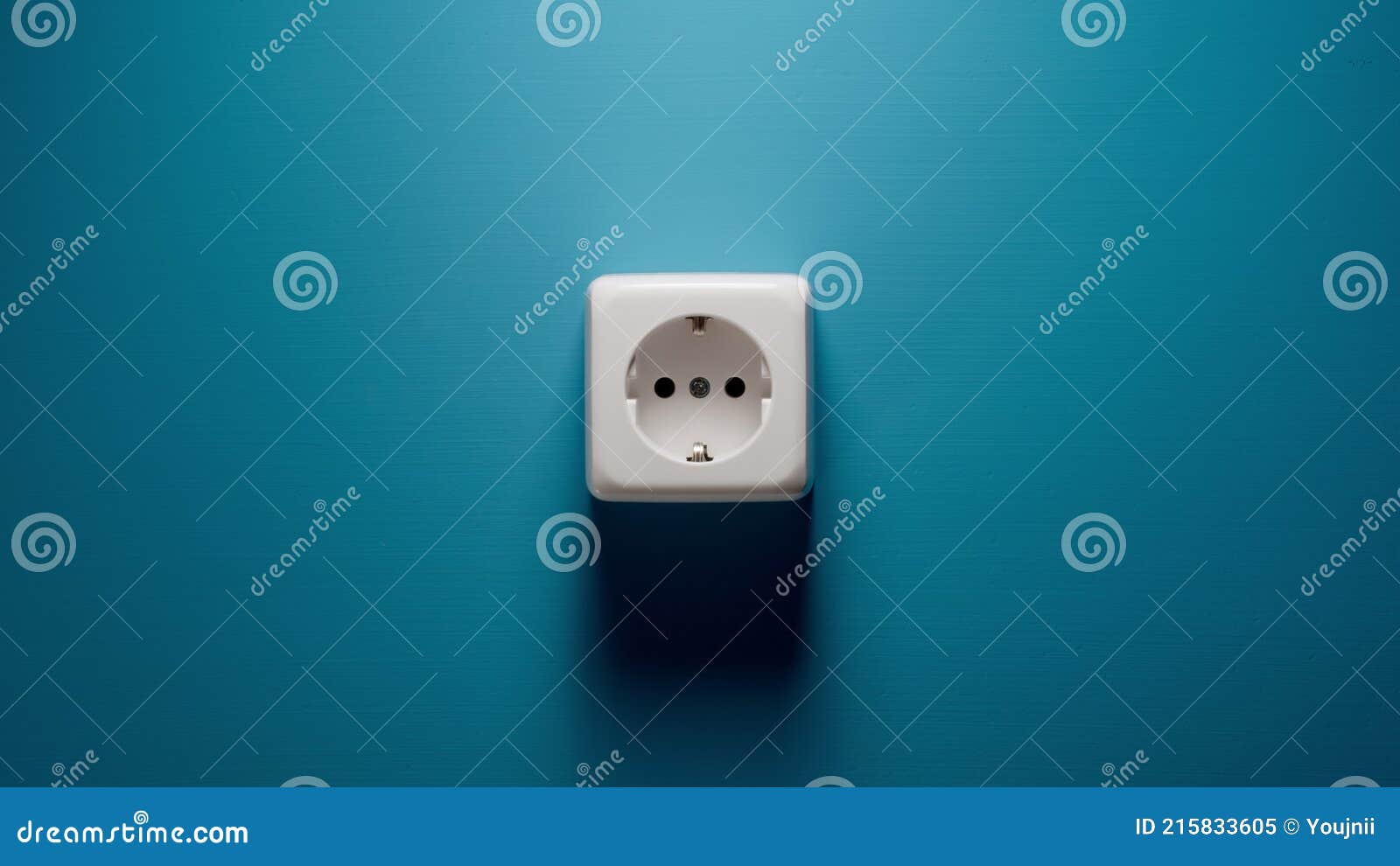 Electrical Socket on a Blue Wall Stock Image - Image of home, circuit ...