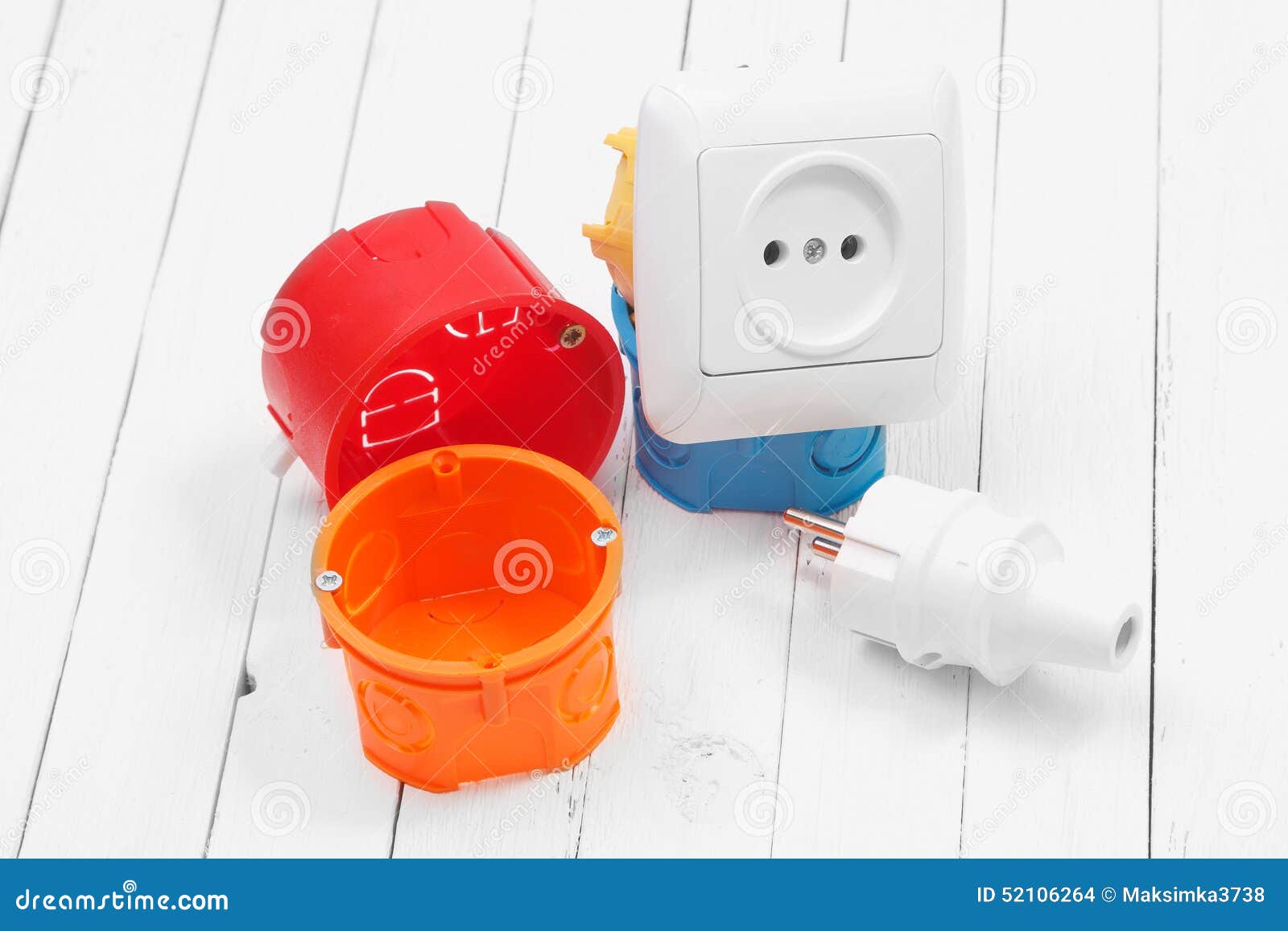 Electrical Socket and an Electrical Wire Stock Photo - Image of ...