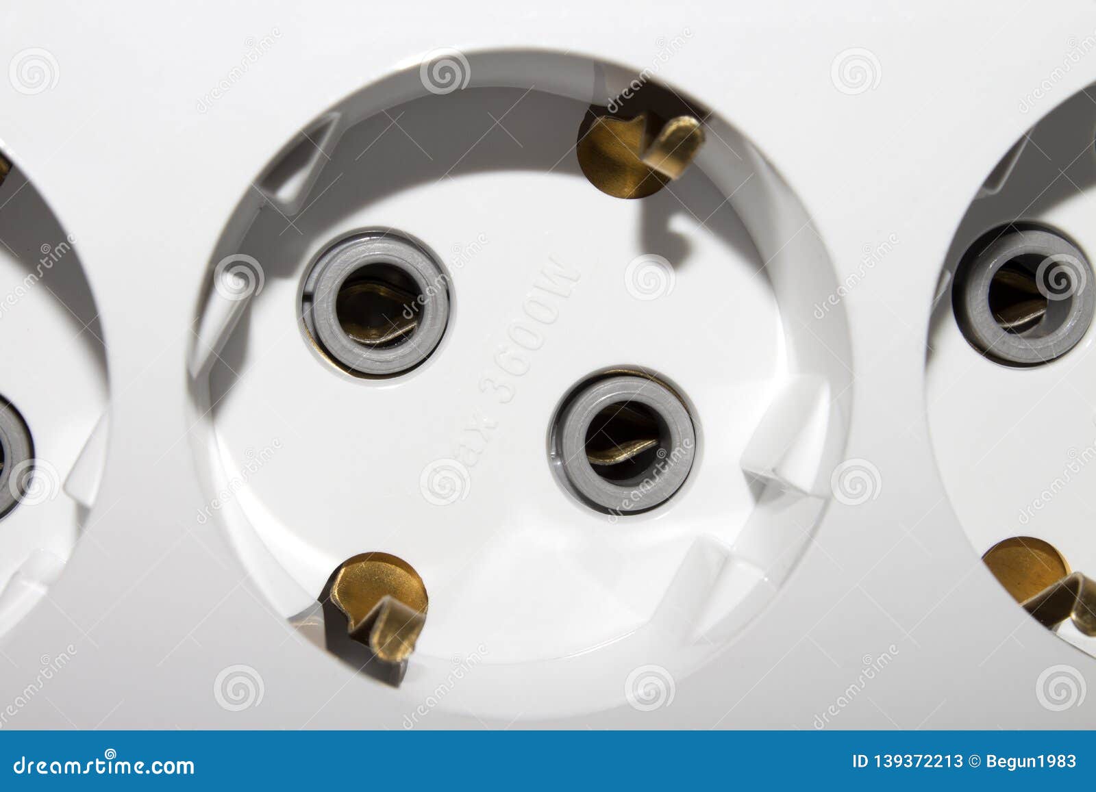 Electrical Socket with Grounding. Stock Image - Image of plastic ...