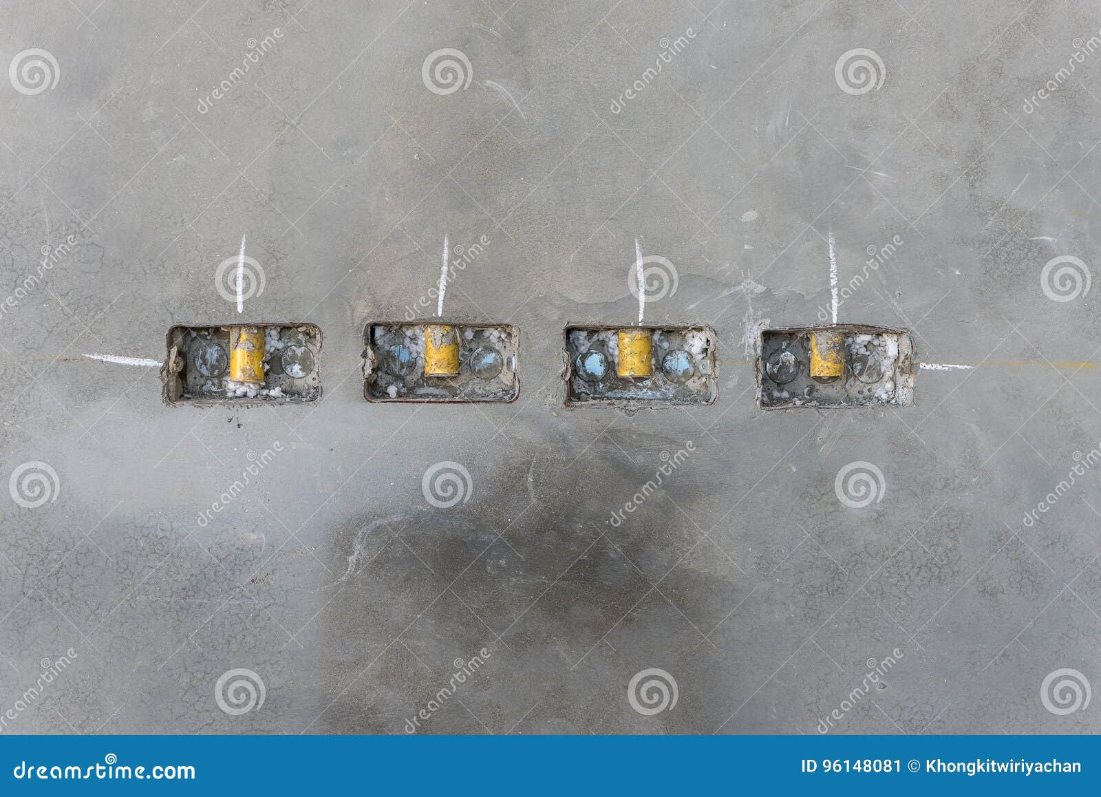 Electrical Socket Hole on Precat Concret Wall, Outlet Electric W Stock ...