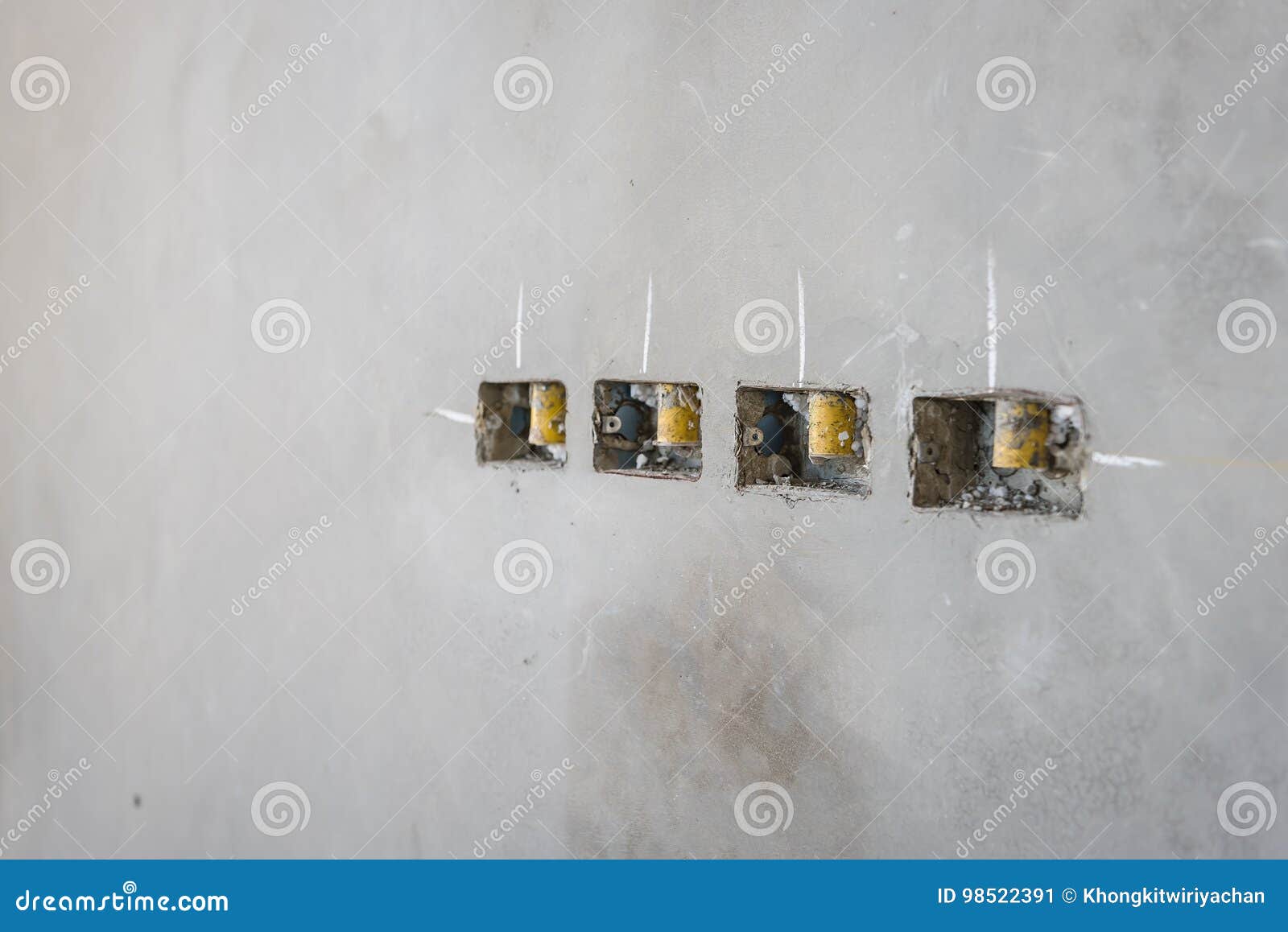 Electrical Socket Hole on Precat Concret Wall, Outlet Electric W Stock ...