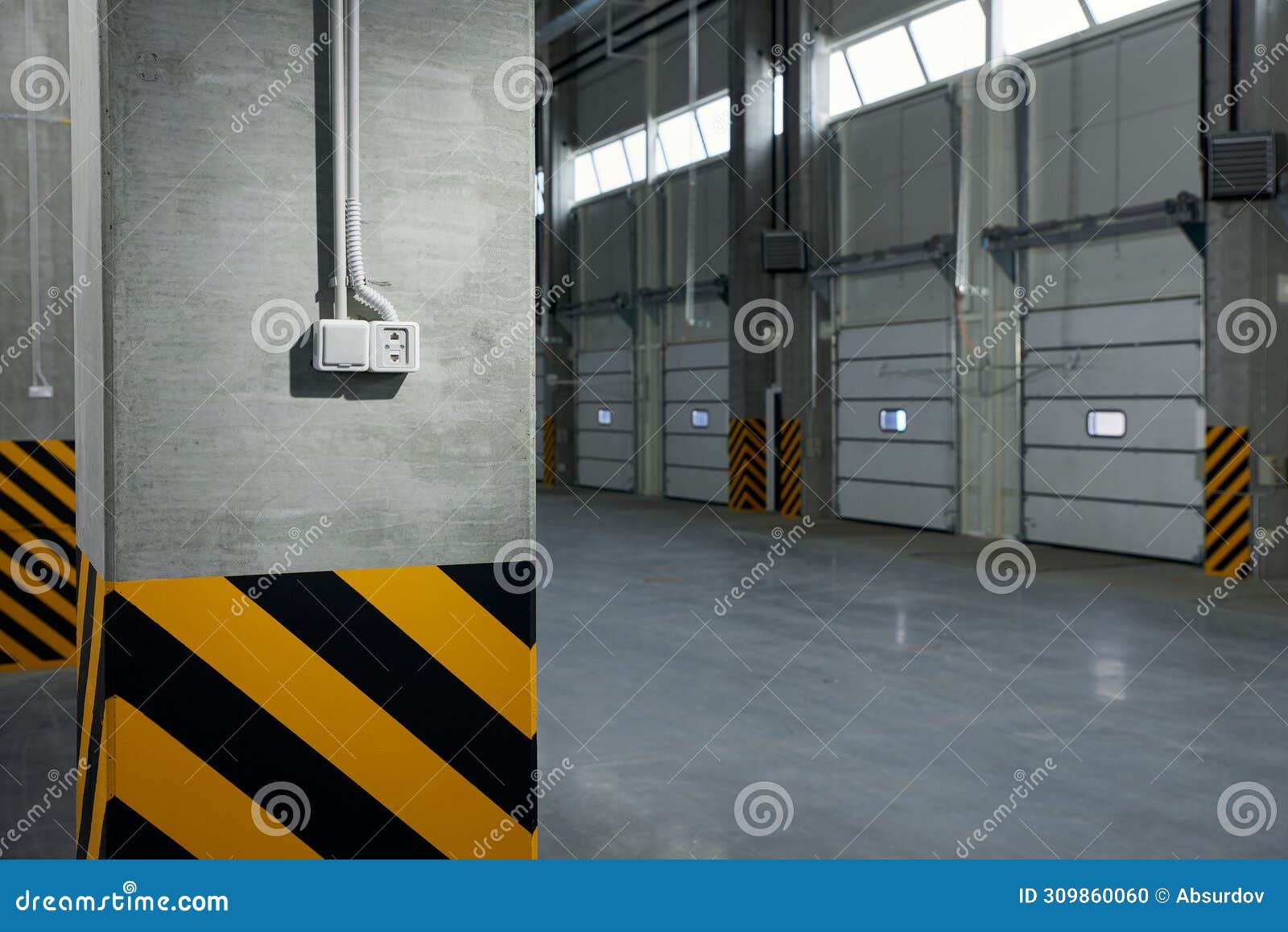 Electrical Socket and Internet Socket in an Industrial Warehouse Stock ...