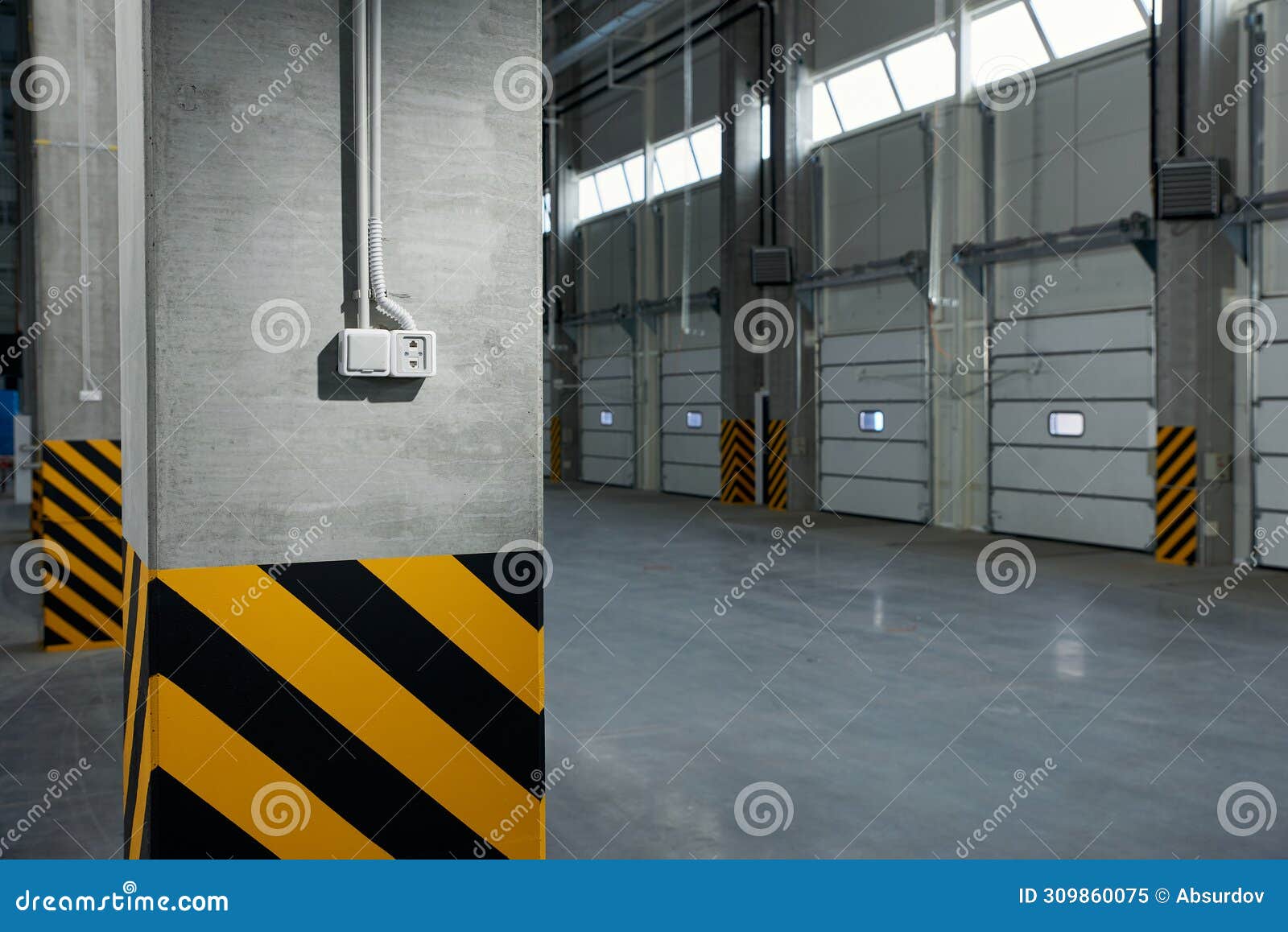 Electrical Socket and Internet Socket in an Industrial Warehouse Stock ...