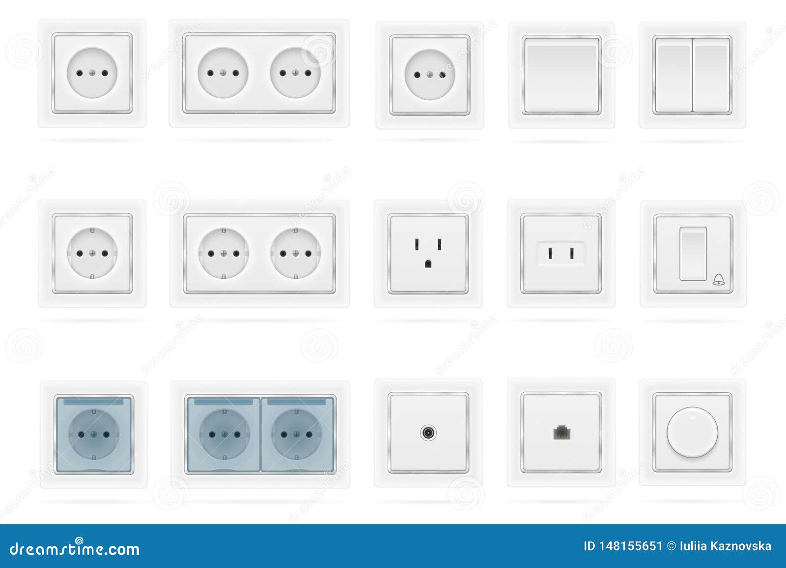 Electrical Socket Outlet and Switch for Indoor Electricity Wiring Stock ...