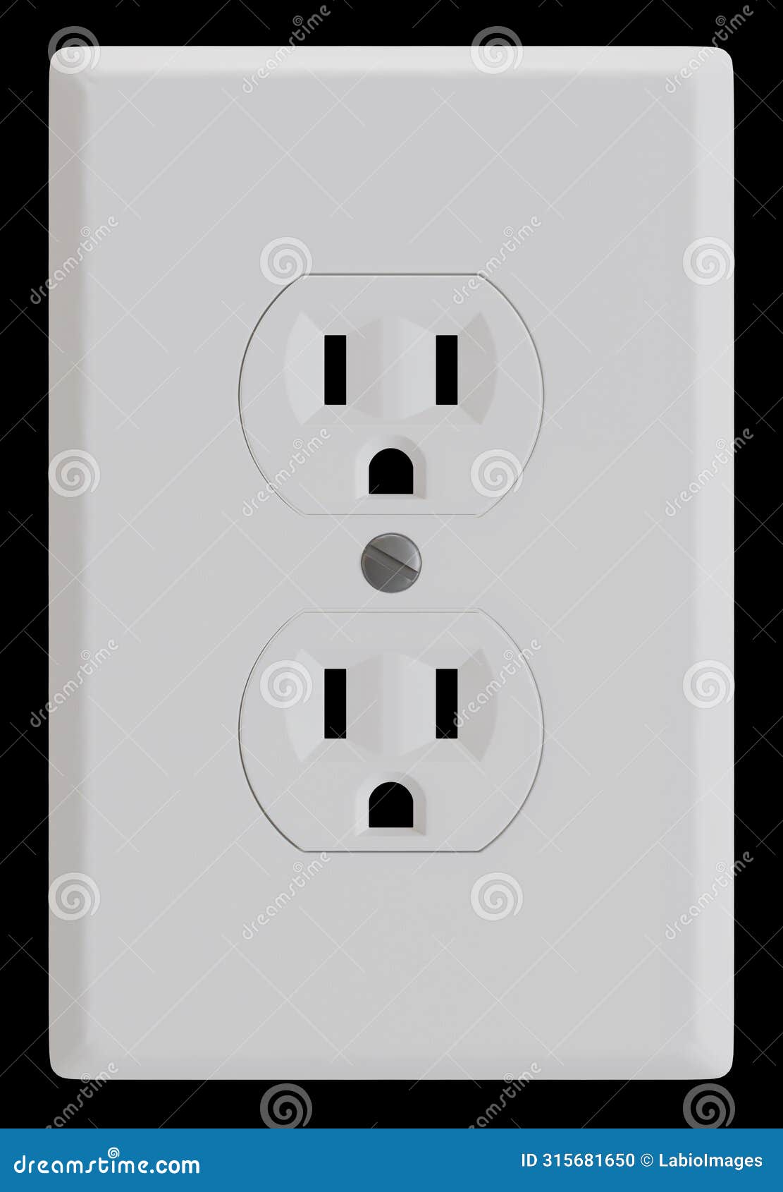 Electrical Socket Outlet With White Base, Two Inputs With Three Pins ...