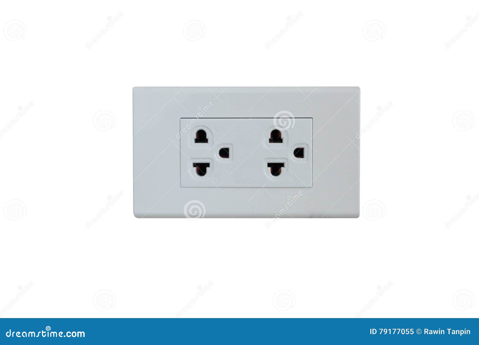 Electrical Socket Plug Isolated on White Stock Image - Image of ...