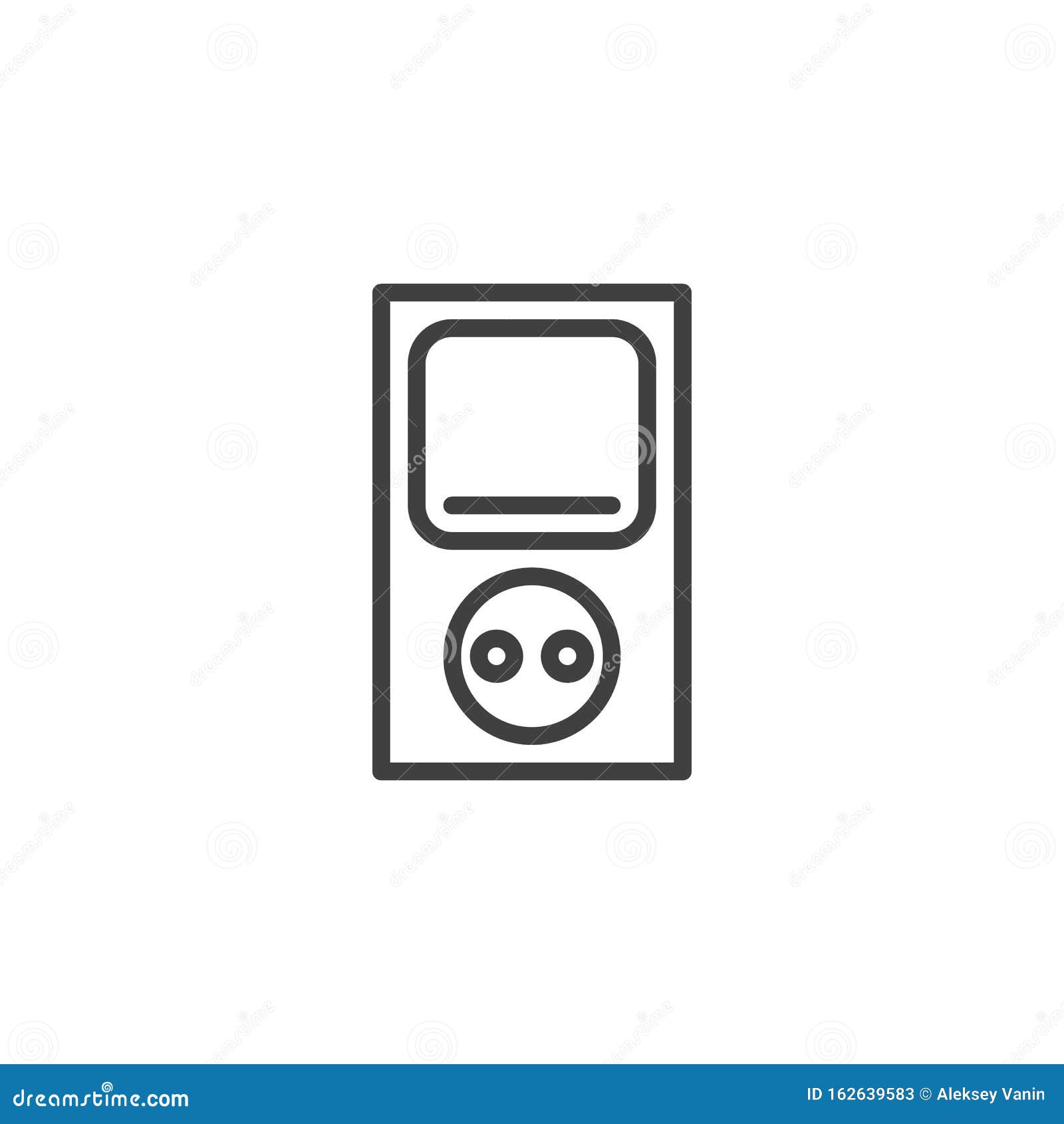 Electrical Socket with Power Switch Line Icon Stock Vector ...